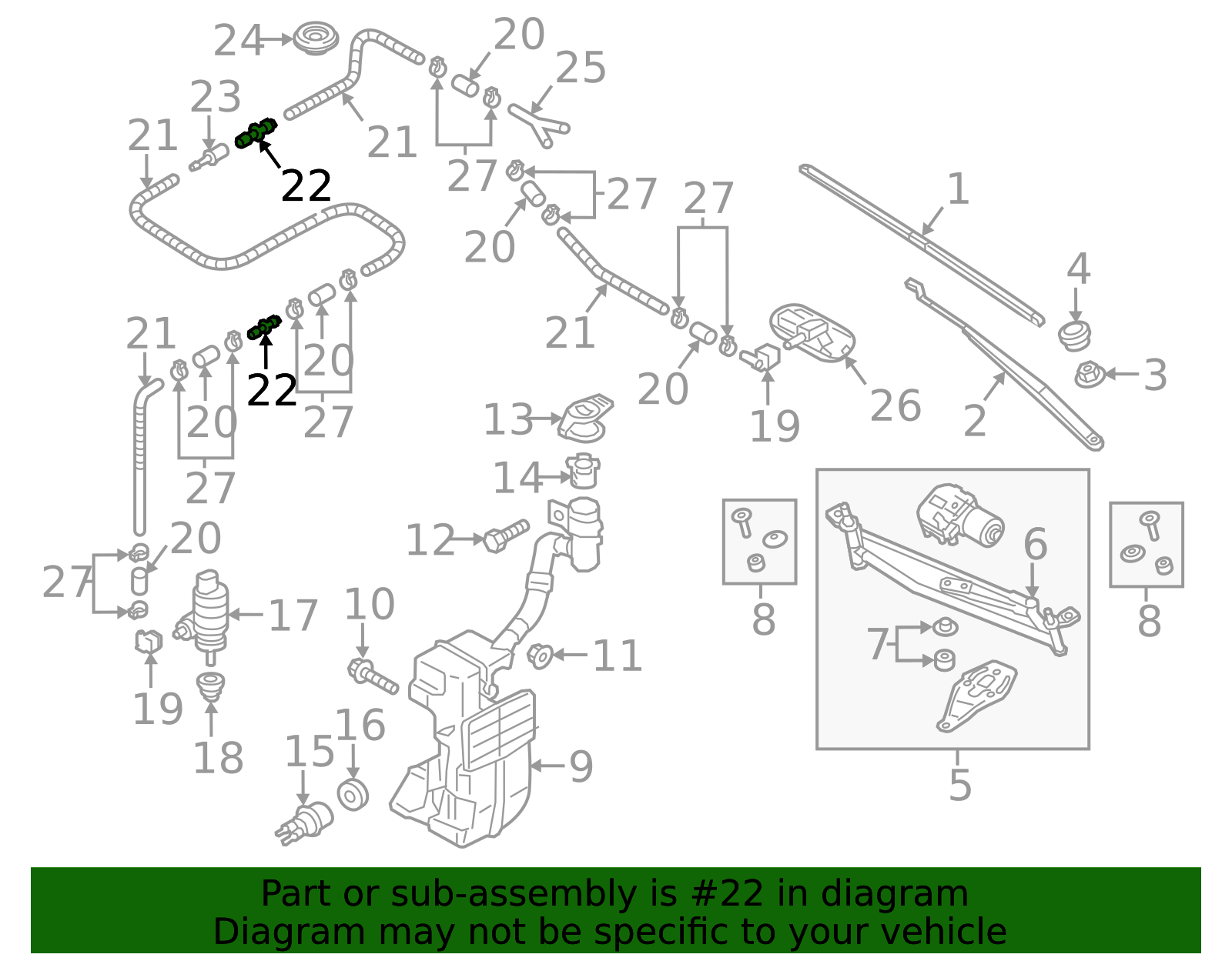 2004-2025 Volkswagen Windshield Washer Hose Connector 1J0-955-875-R ...