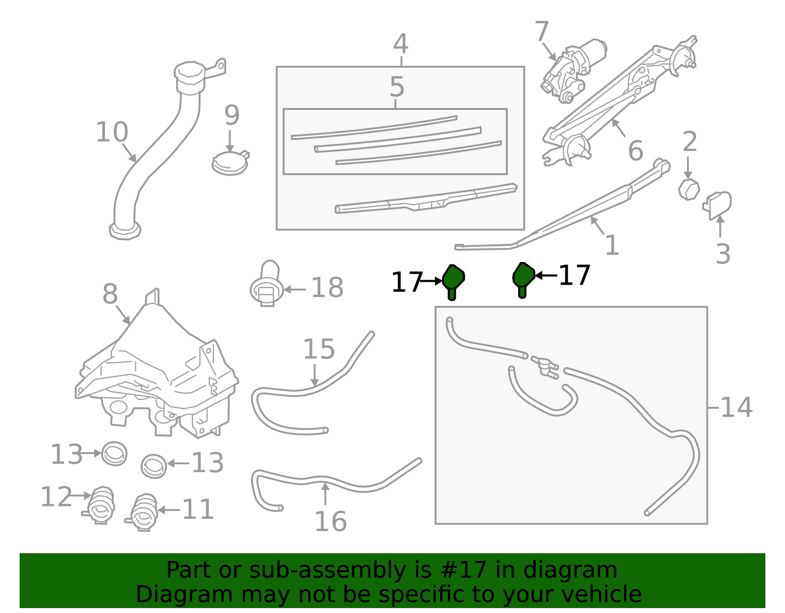 2015-2019 Subaru Washer Nozzle 86636AL00A | Subaru Parts Guys