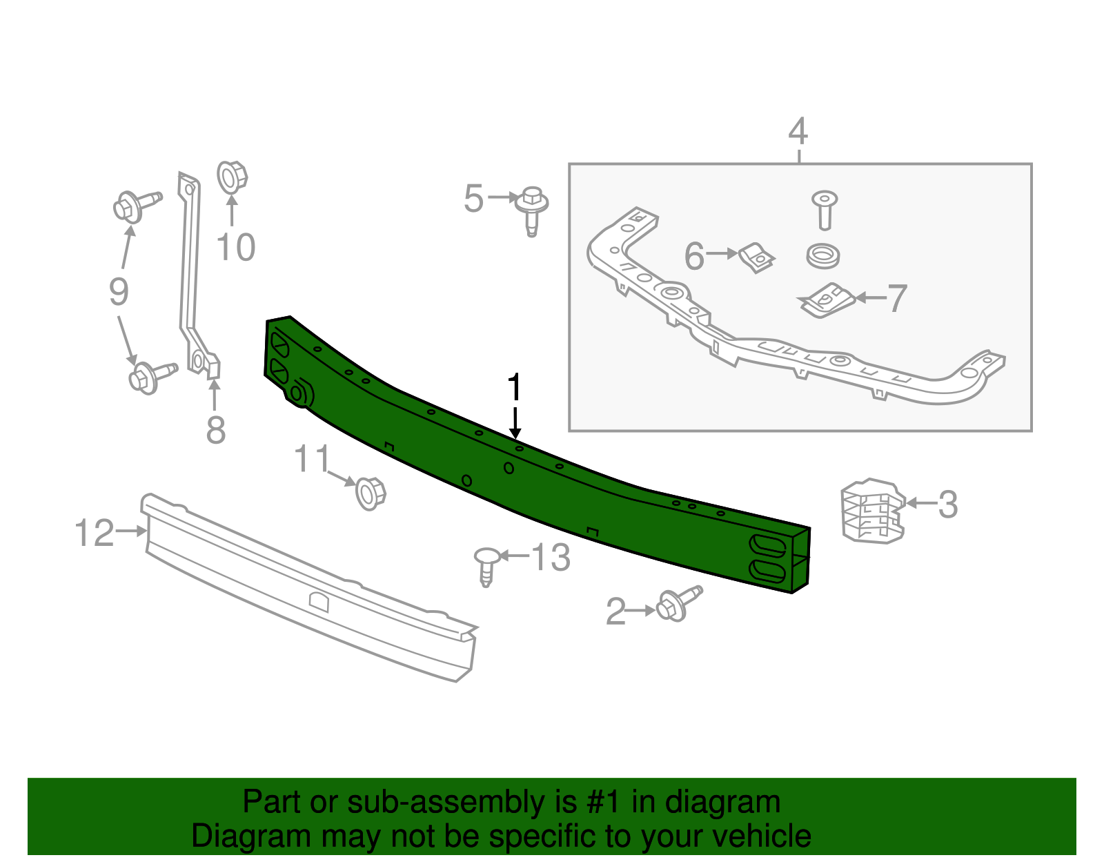 2018-2024 GM Impact Bar 84749869 | Capital Chevy Parts