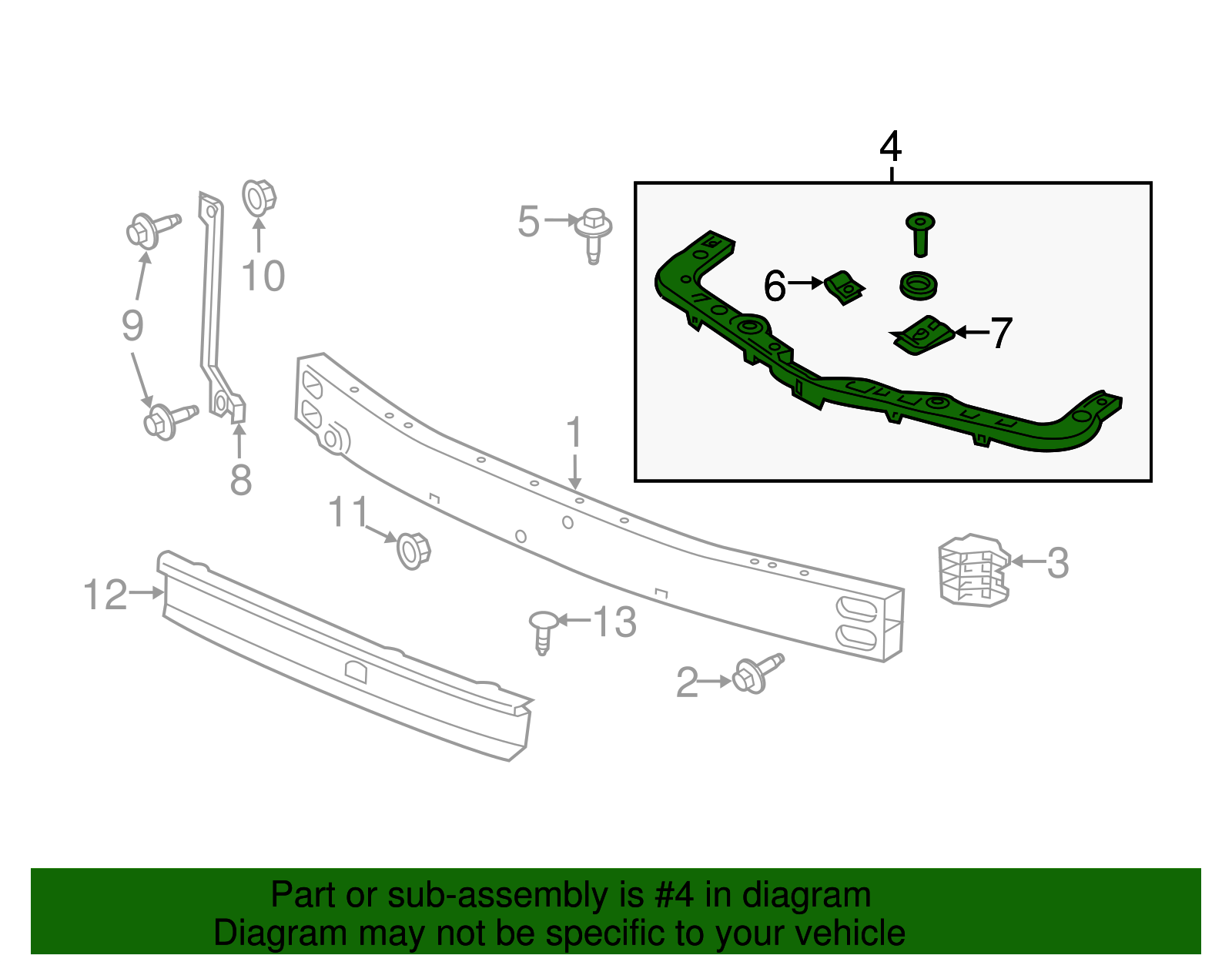 2018-2024 GMC Terrain Front Bumper Fascia Center Support 84172010 GM ...