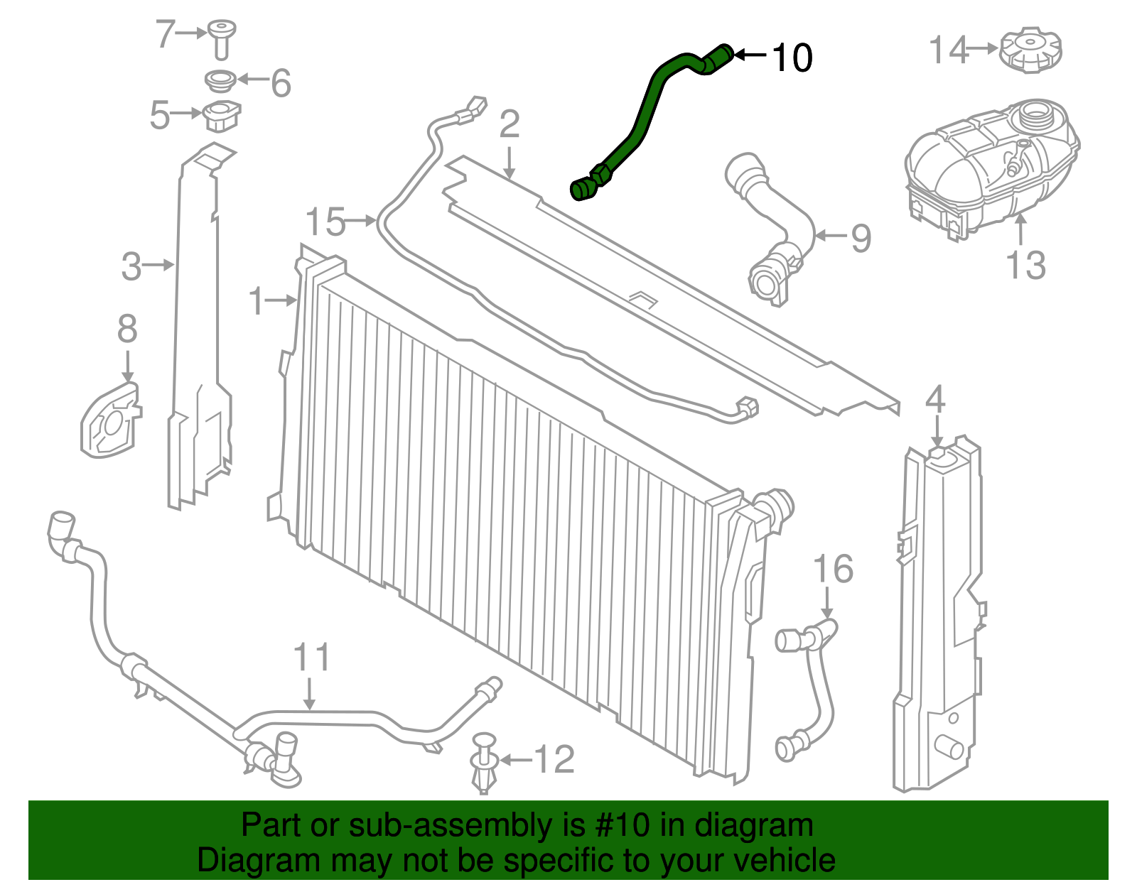 17127648644 - 2014-2016 BMW Lower Hose (17-12-7-648-644) | BMW of South ...