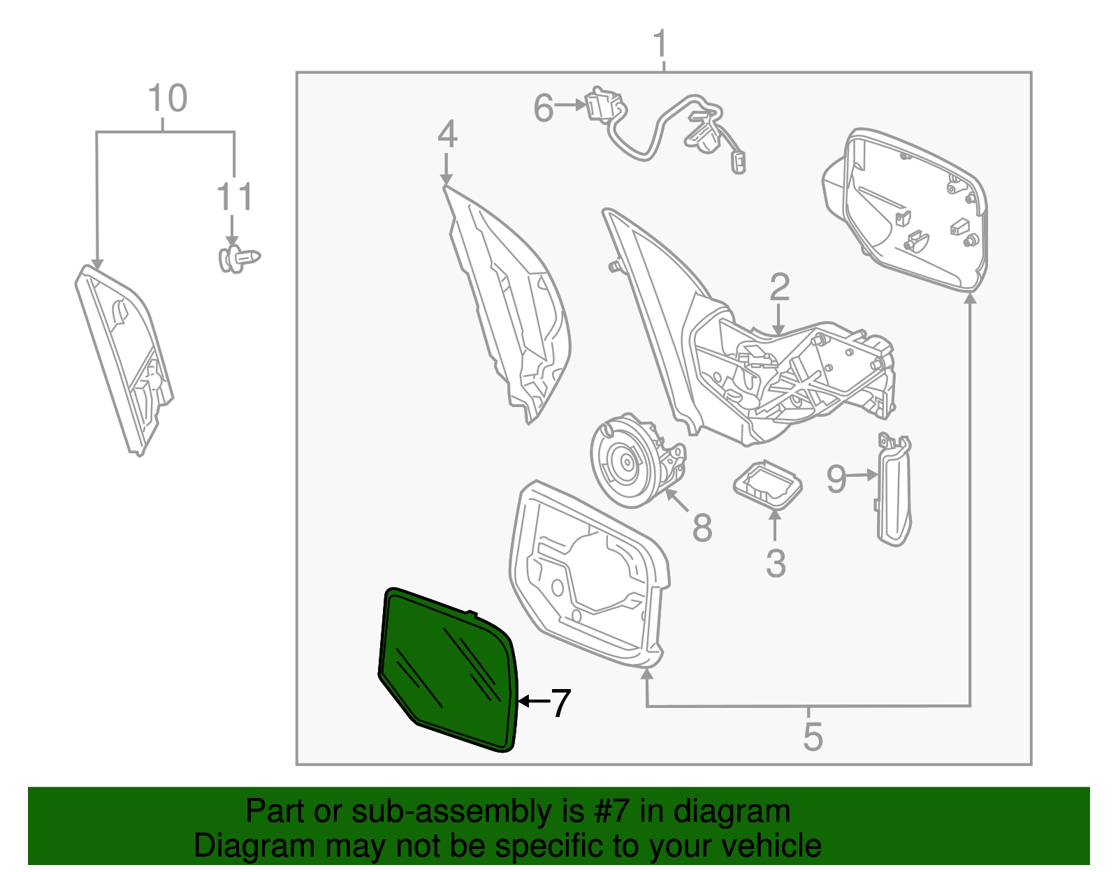 76253-SZA-A11 - 2009-2015 Honda Pilot - Mirror Sub-Assembly L (Heated ...