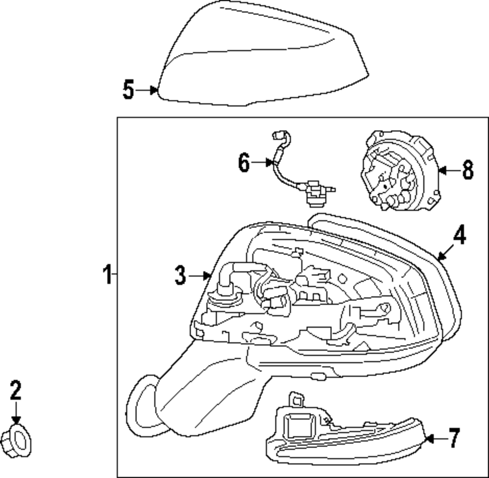 2019-2025 Toyota Mirror Assembly 87910-0R908 | OEM Parts Quick
