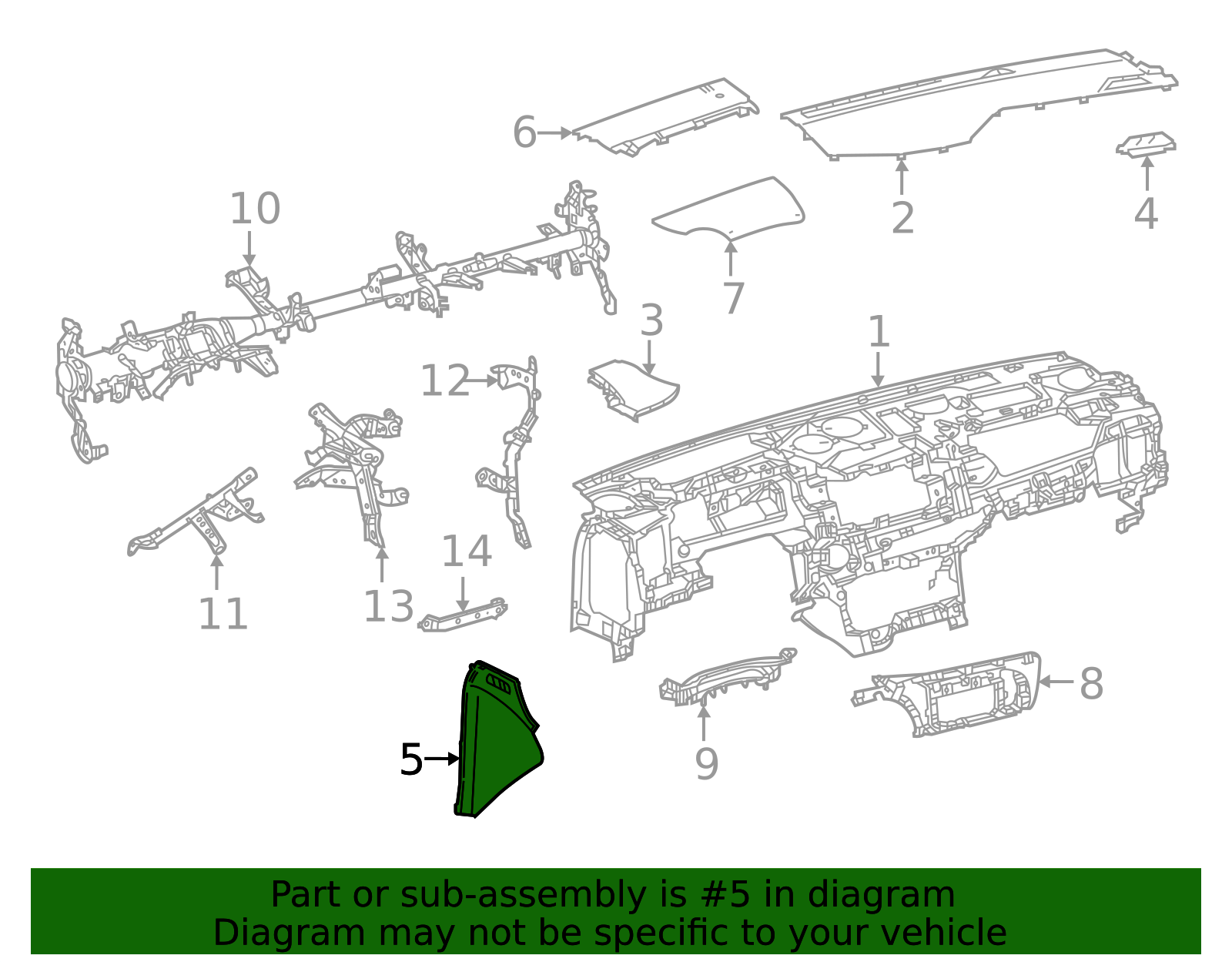 Toyota Instrument Panel Side Cover - Interior Trim Closure - Part ...