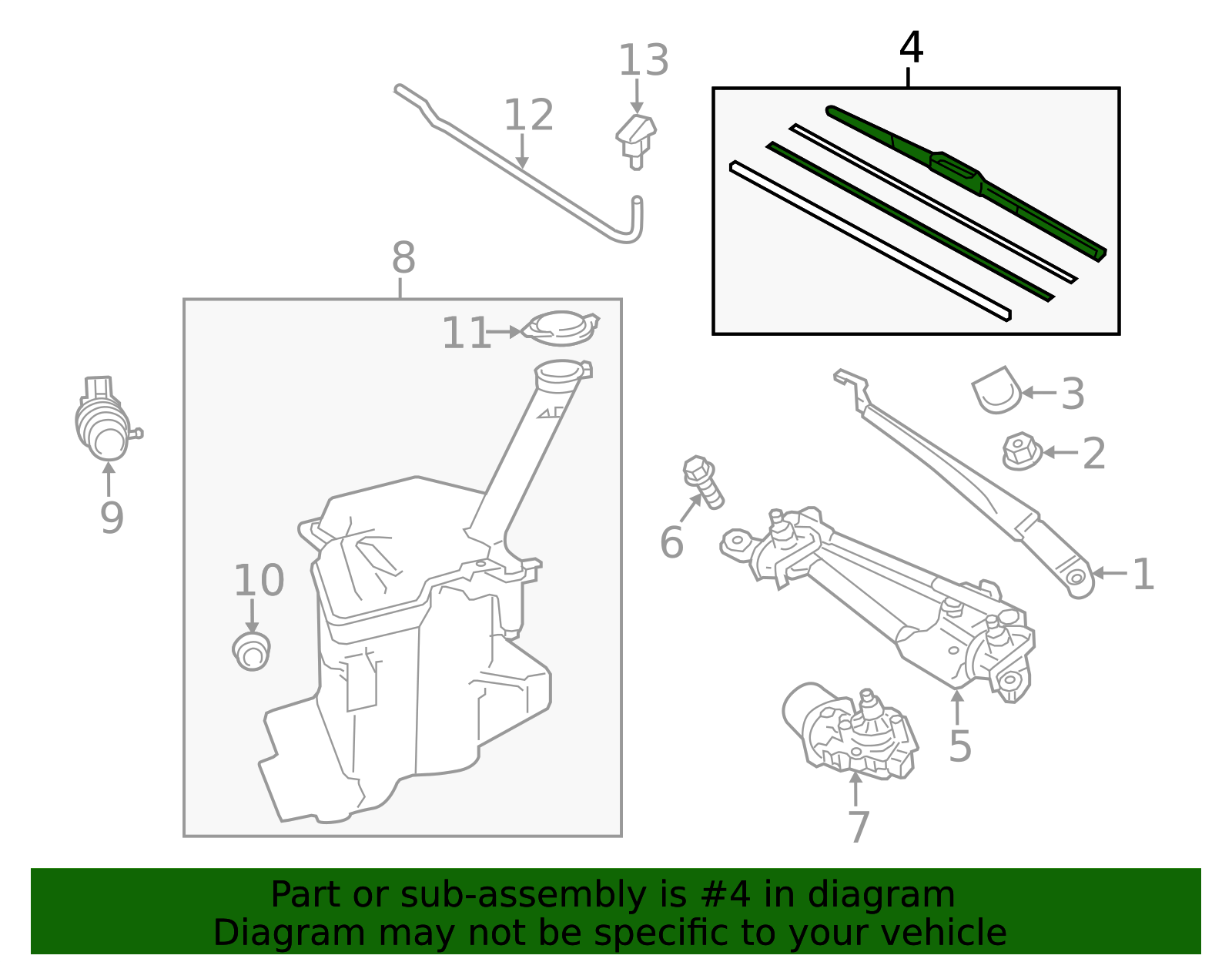 Genuine Official Toyota Windshield Wiper Blade (Right, Front) part ...