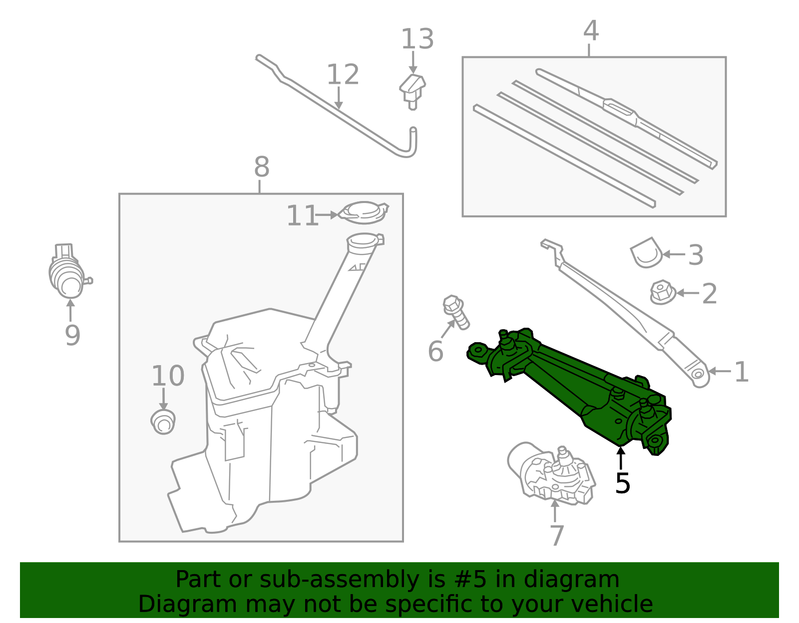 2017-2019 Toyota Prius C Wiper Linkage 85150-52611 | Toyota Parts Center