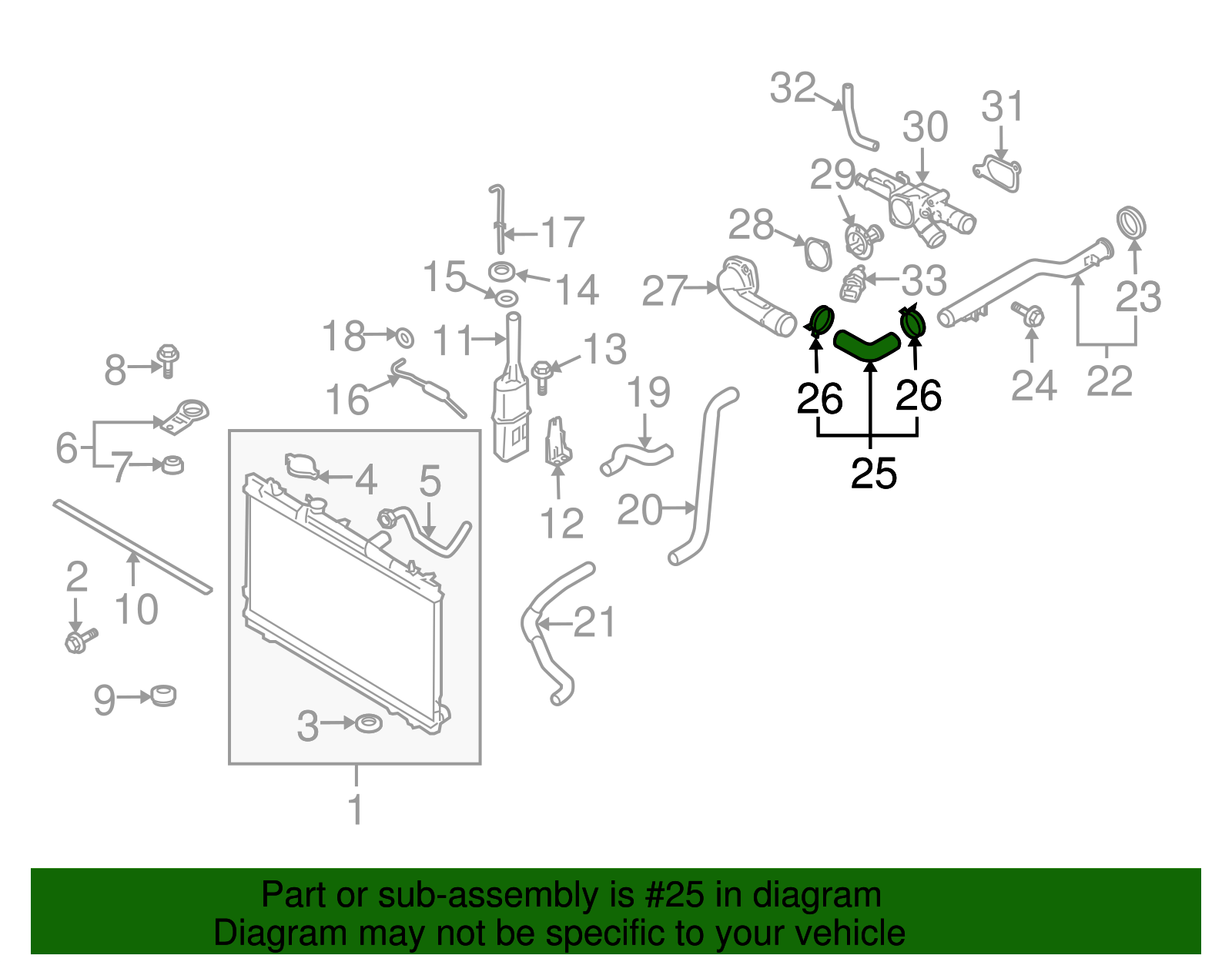 25411-2F150 - Upper Hose 2004-2007 Kia | Kia.Parts Store