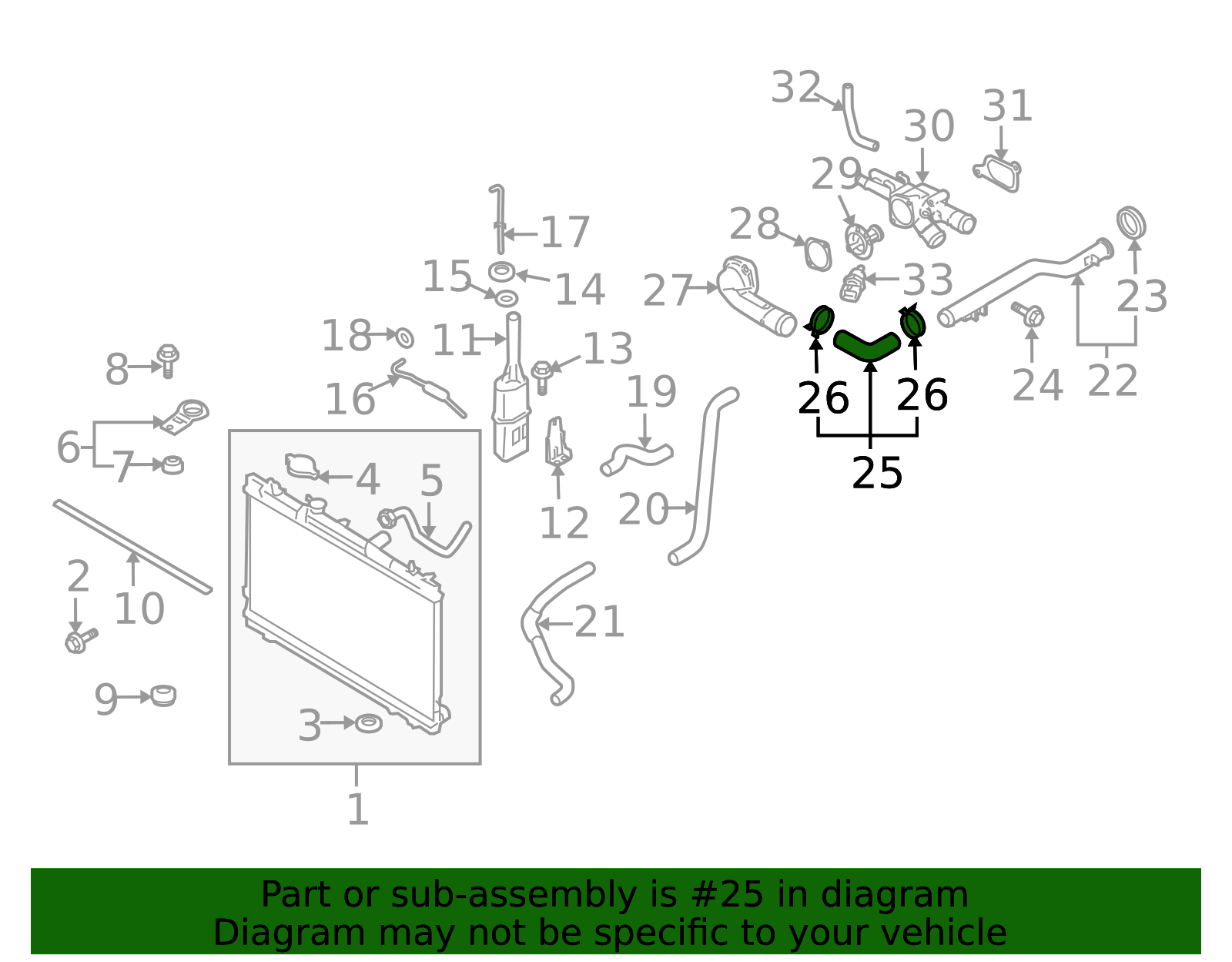 2004-2011 Kia By-Pass Hose 25480-23001 | TascaParts.com