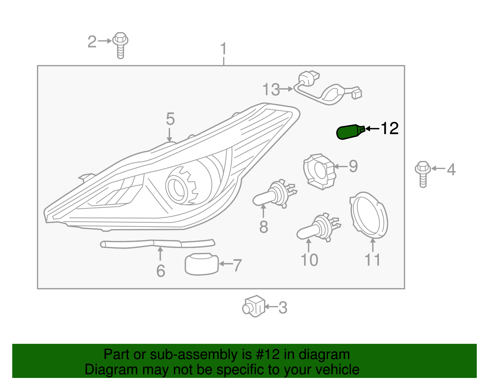 2012-2017 Hyundai Azera Signal Lamp Bulb 18642-21007-S | OEM Parts Online