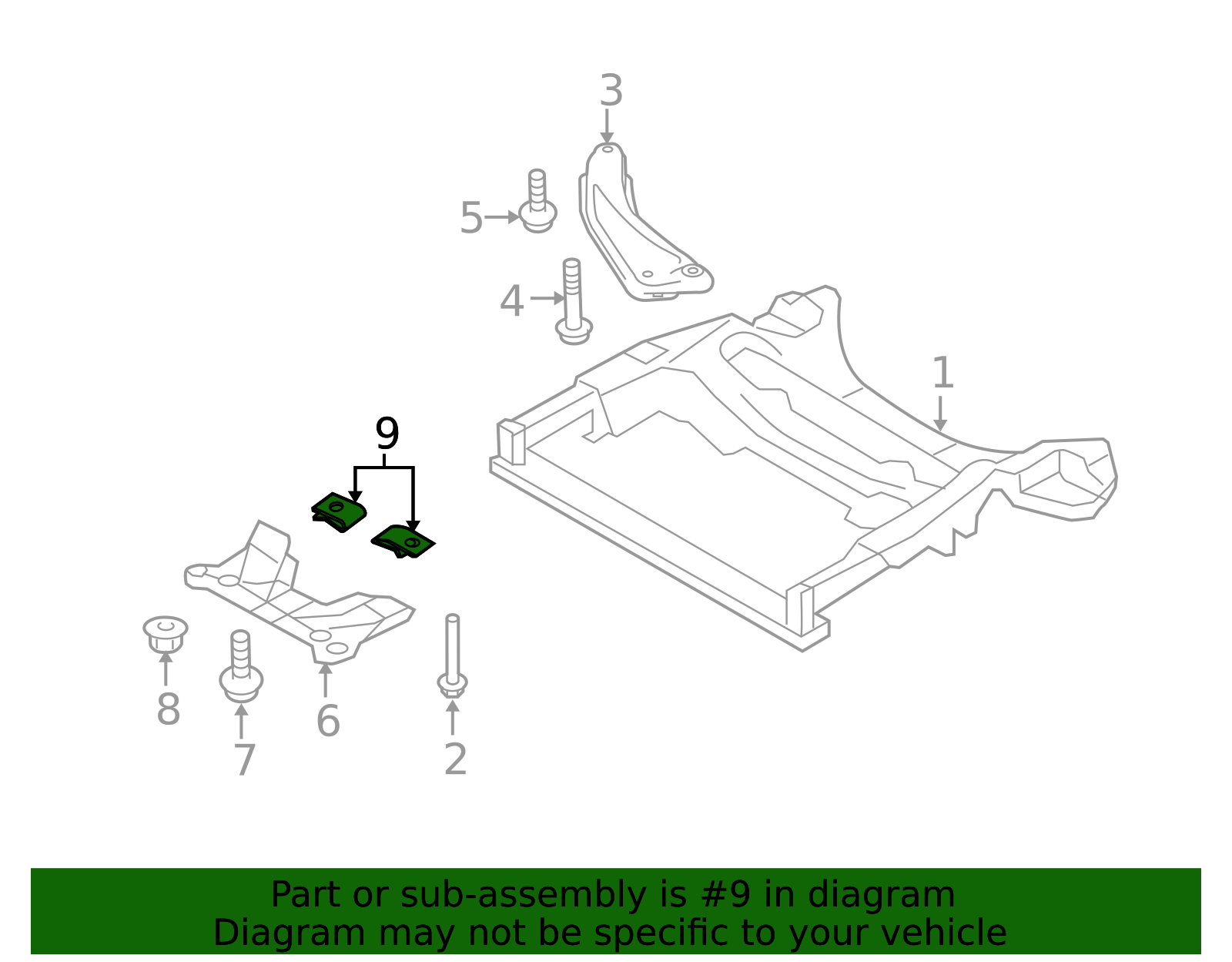 2009-2025 Nissan Cross-Member Retainer Nut 01241-00971 | TascaParts.com