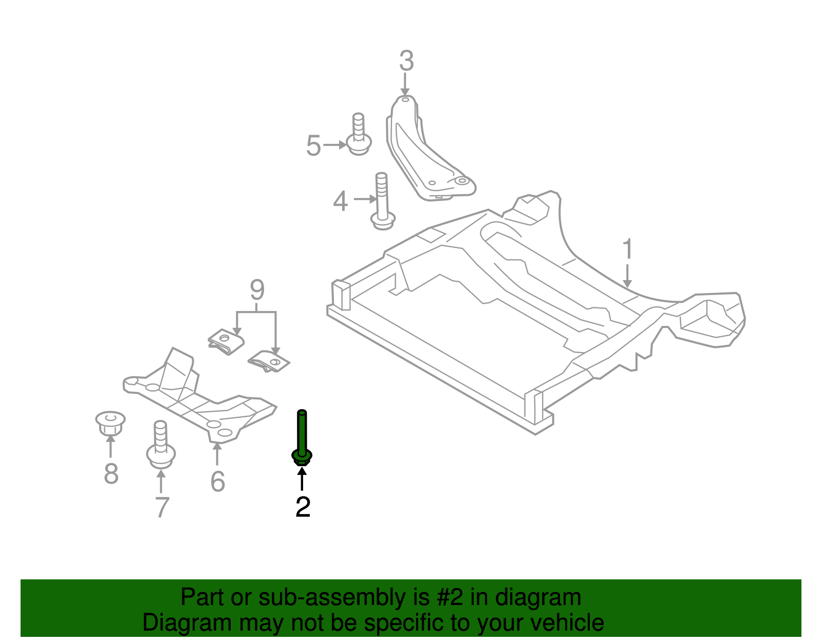 2009-2025 Nissan Engine Cradle Bolt 54459-JK02B | Premier Nissan Parts