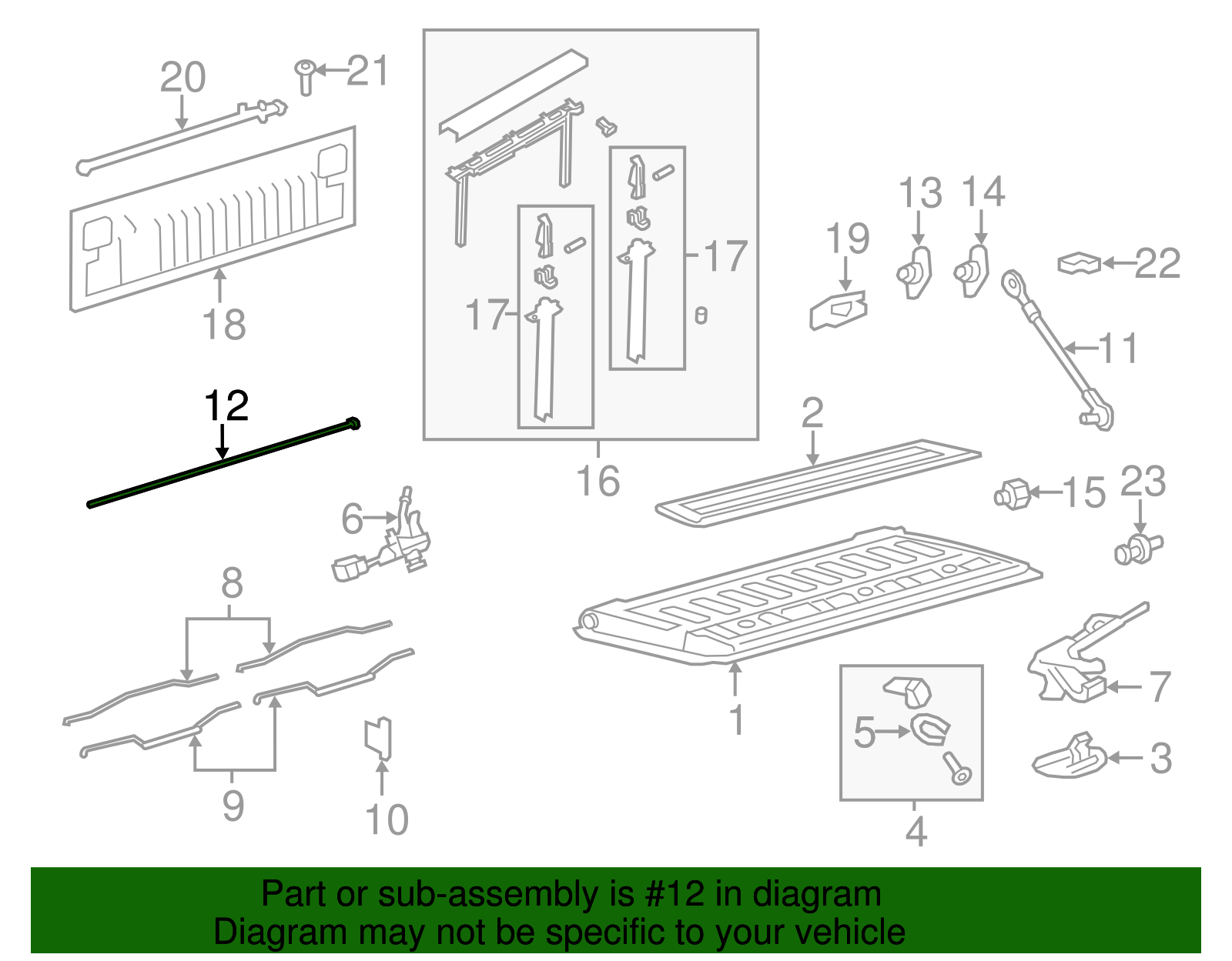8C3Z-99402A68-A - Tailgate Latch Rod 2008-2016 Ford | Ford Parts Direct