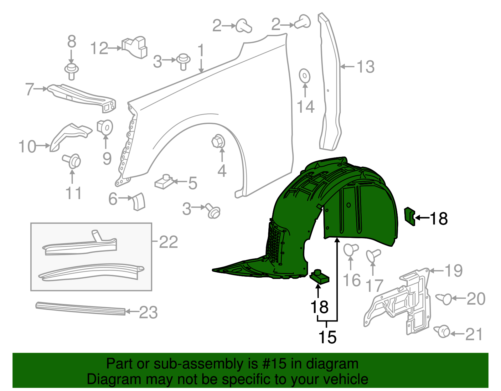 2017-2024 Chevrolet Camaro Fender Liner 84922609 | GM Parts Center