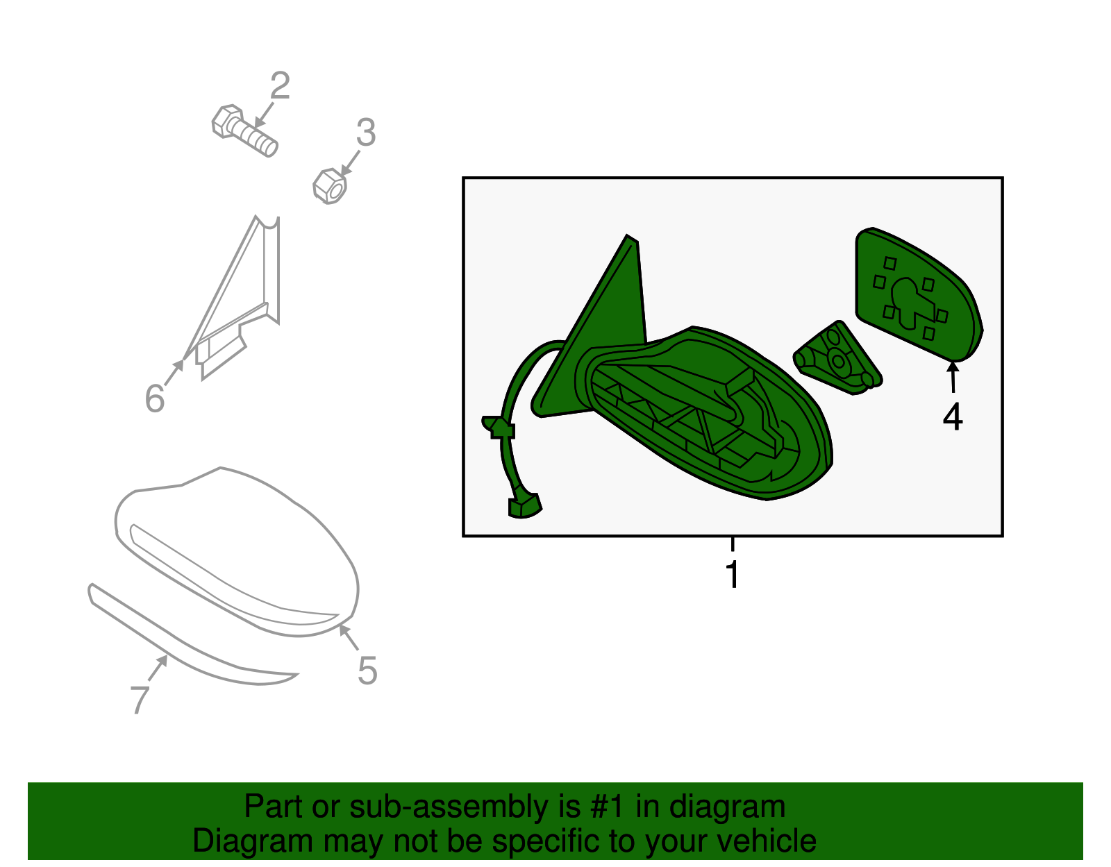 2008-2013 Nissan Altima Mirror Assembly 96301-JB10E | Bill Kay Nissan Parts