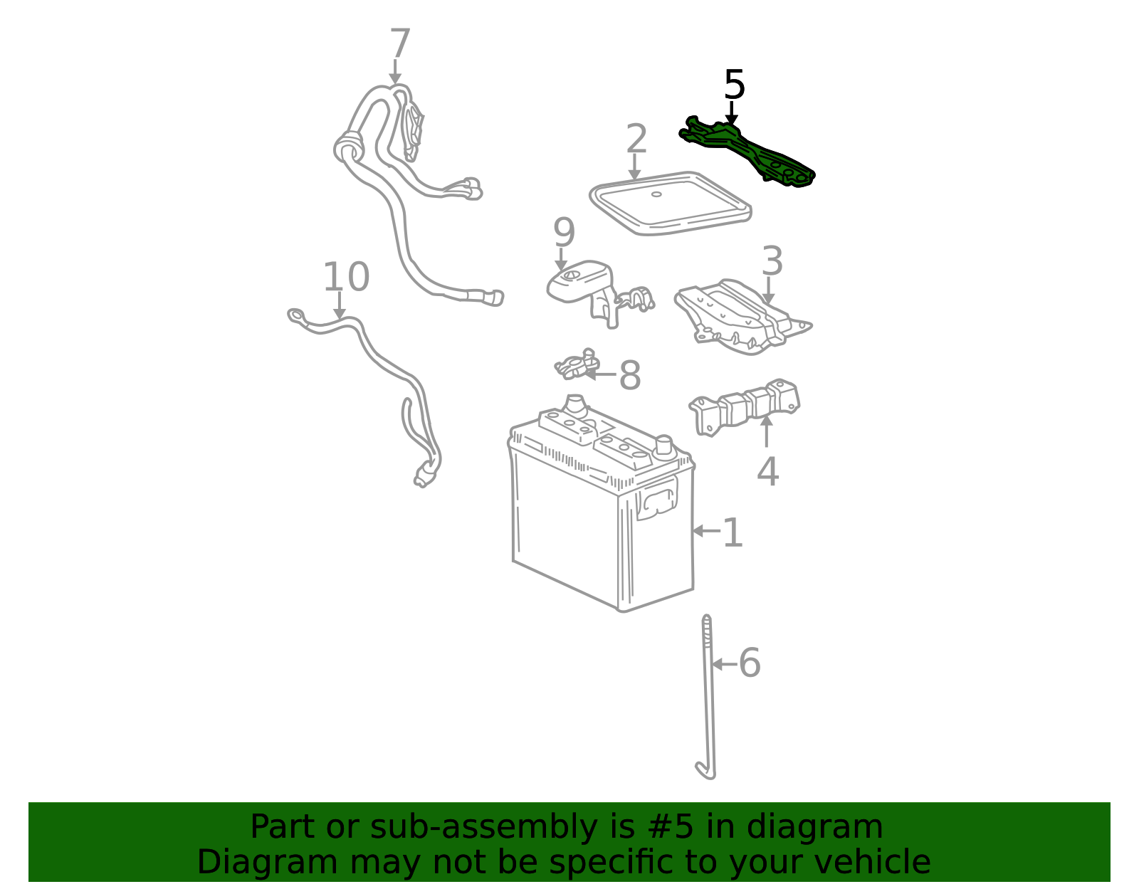2003-2008 Toyota Battery Hold Down Frame 74404-02050 | OEM Parts Online
