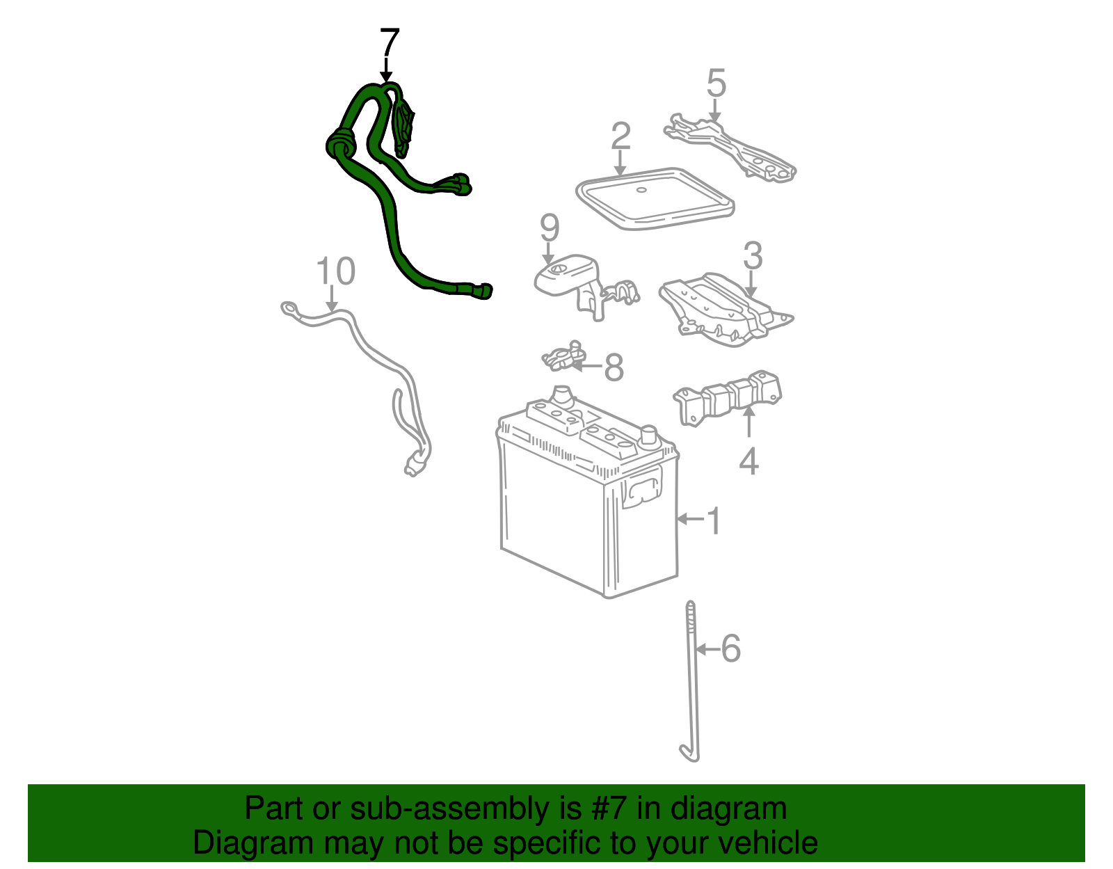 2003-2008 Toyota Cable, Bond, No. 1 90980-07407 | OEM Parts Quick