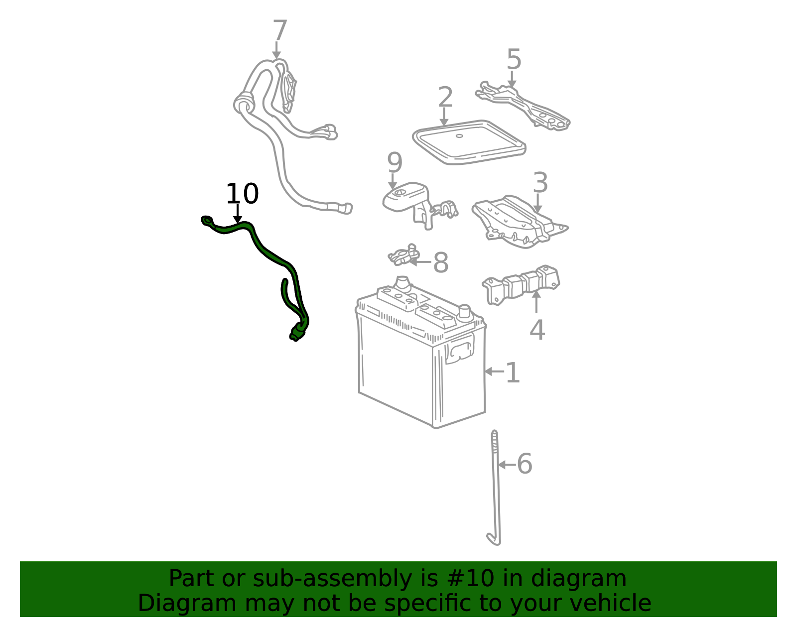 Genuine Official Toyota Battery Cable part# 82123-02250 for 2002-2008 ...