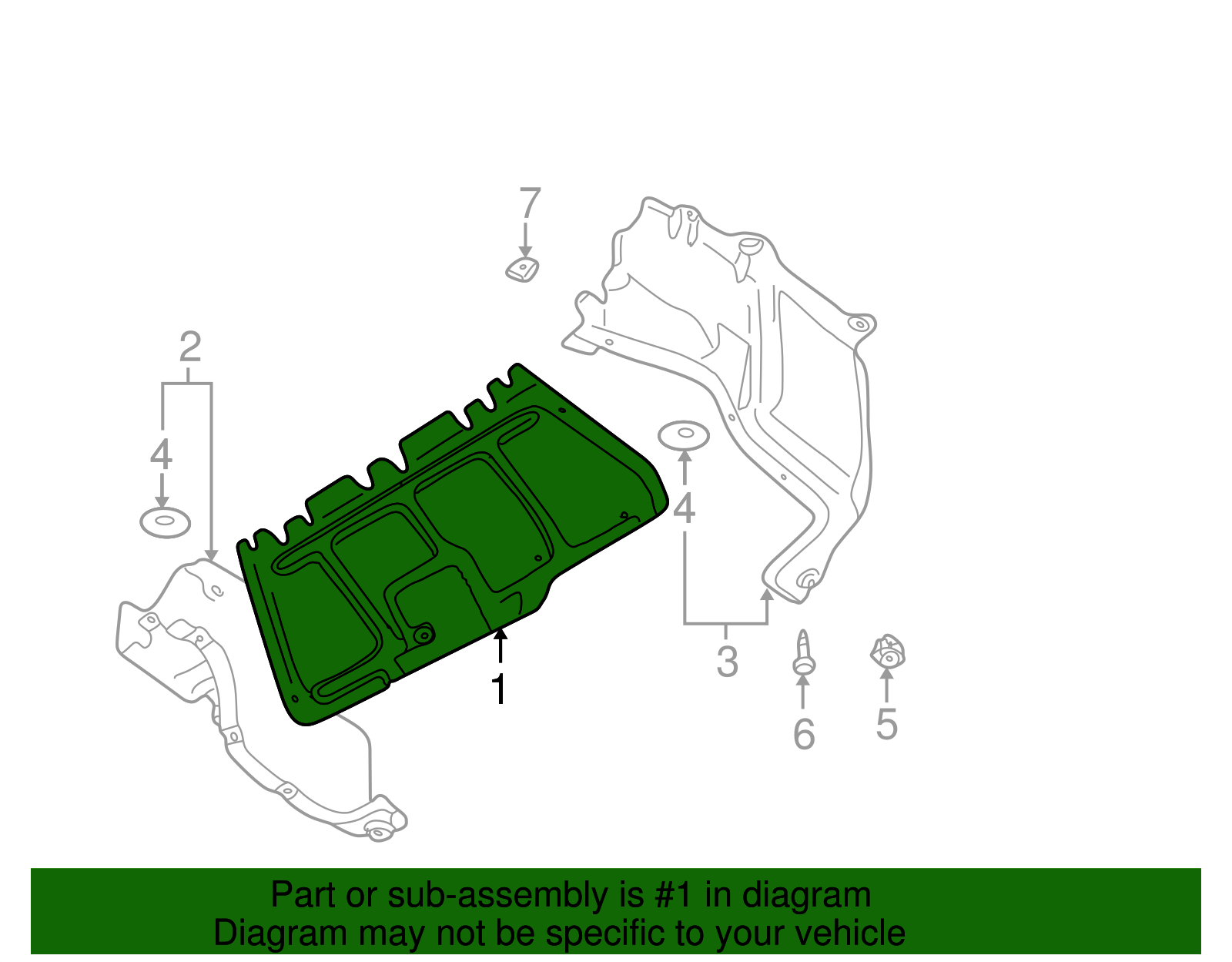 1J0-825-237-R - Radiator Support Splash Shield 1999-2006 Volkswagen ...
