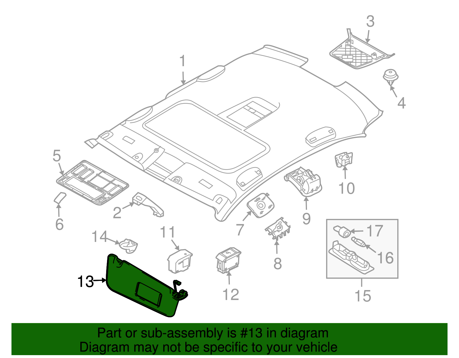 51-16-7-121-025 - Sun-Visor - 2006-2010 BMW | BMW Parts Exchange
