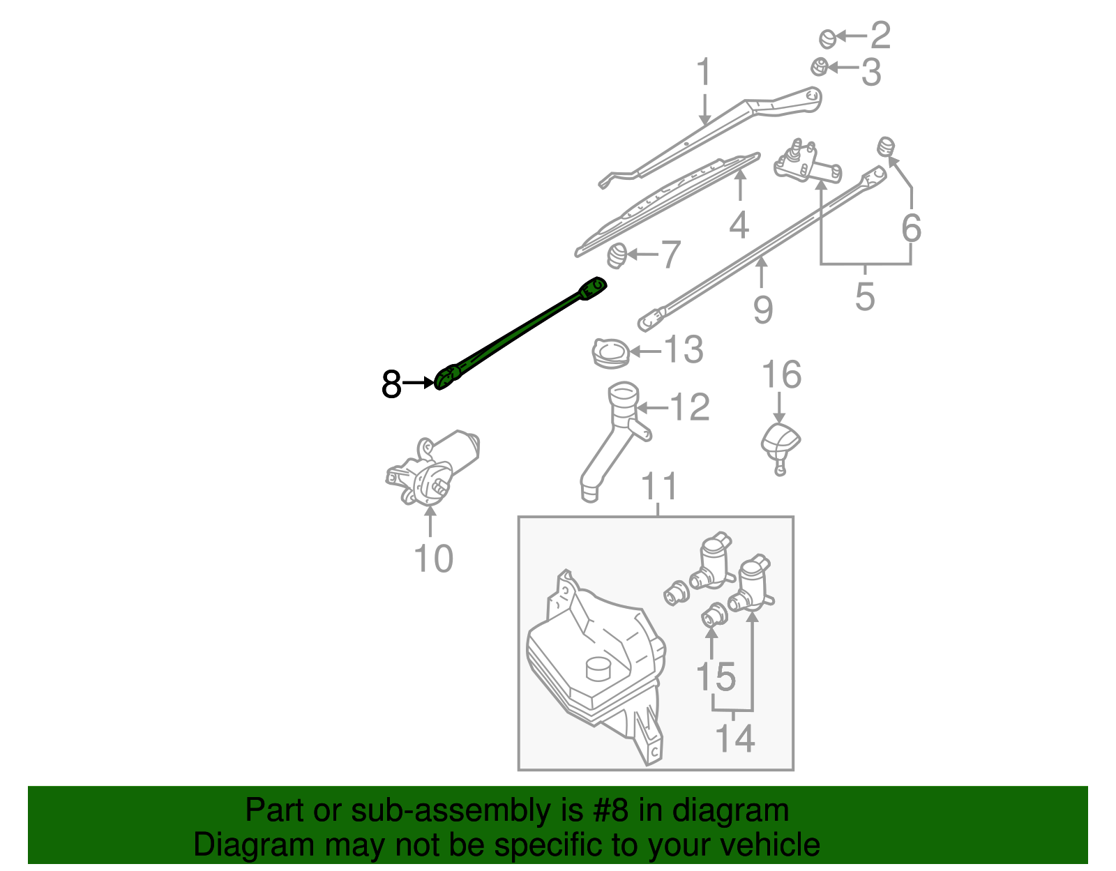1996-2004 Nissan Wiper Transmission 28841-0W00C | Nissan Parts Central