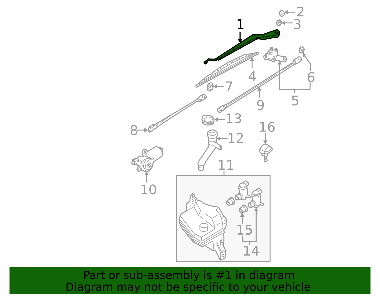 1996-2004 Nissan Wiper Arm 28886-0W000 | My Nissan Part