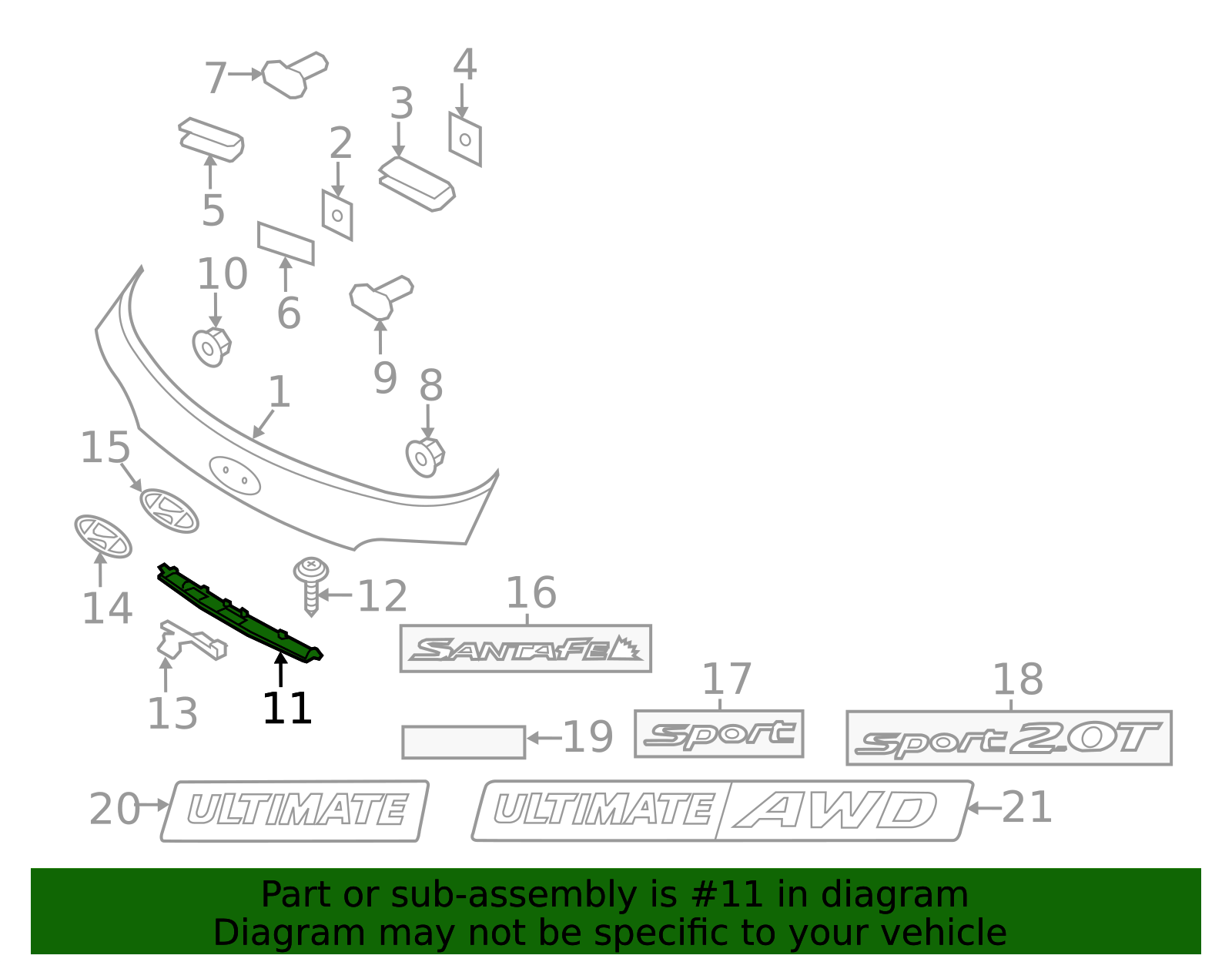 2017-2018 Hyundai Santa Fe Sport Lower Trim 87372-4Z500 | World OEM ...