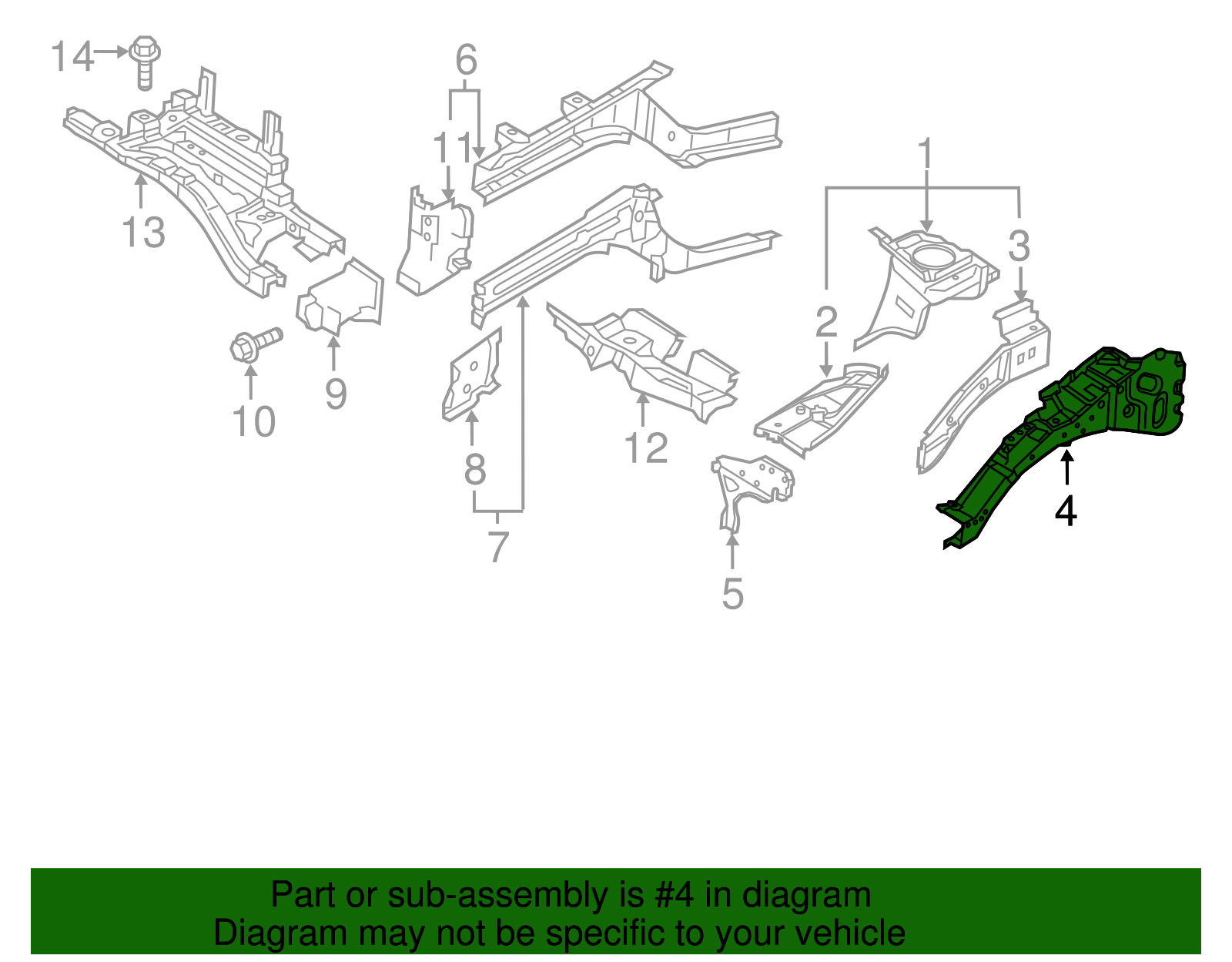 F4180-3NFMA - High-Quality Fender Rail for 2013-2017 Nissan LEAF ...