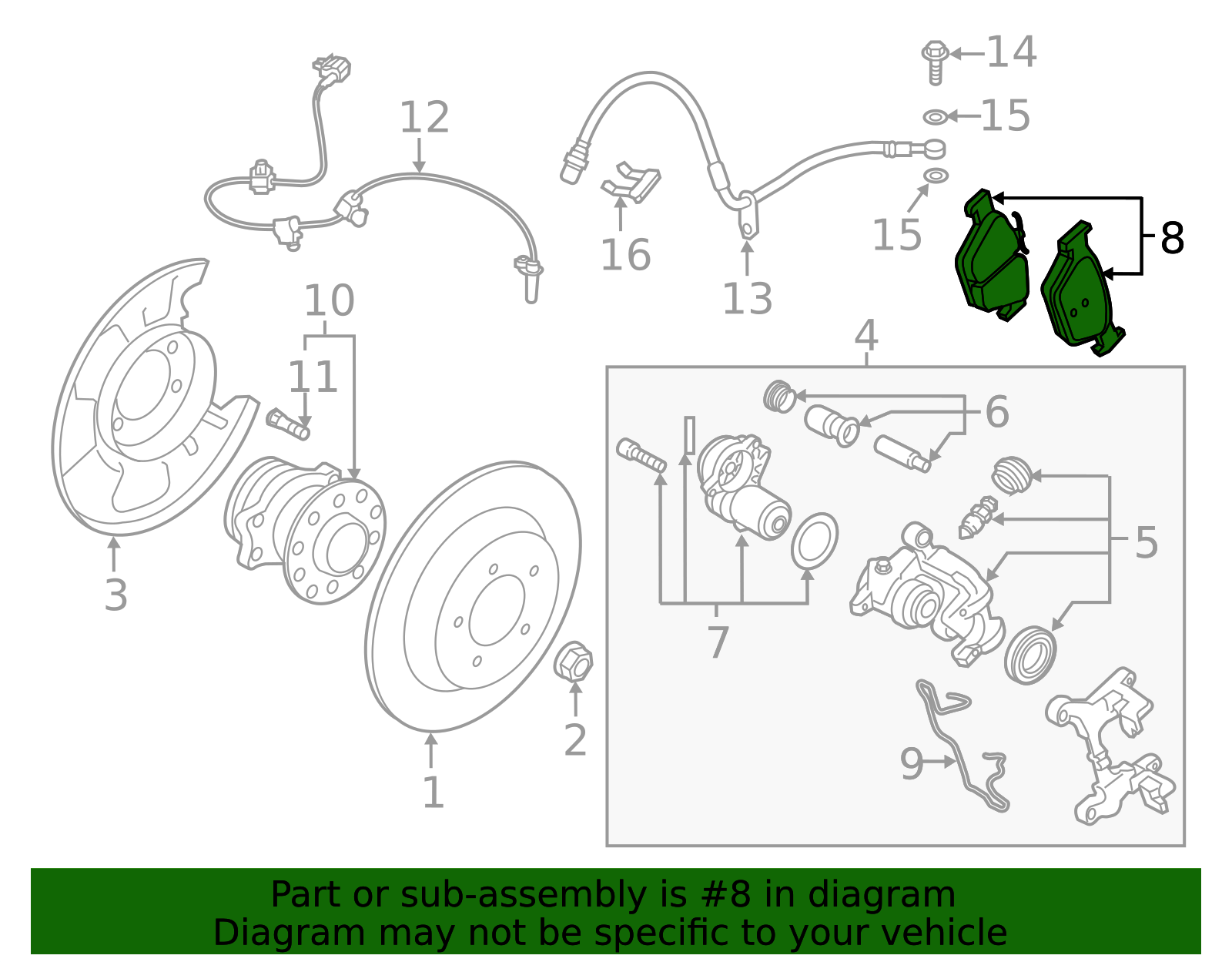 2019-2025 Subaru Ascent Brake Pads Rear 26696XC00A | Subaru Parts Store