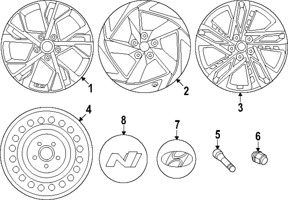 Hyundai - 52910-L1610 - Wheel, Alloy - 2024-2025 Hyundai Sonata | OEM ...