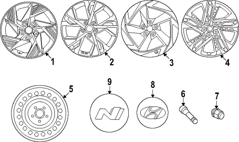 52906-L1810 - Hyundai Wheel, Alloy 2024-2025 Hyundai Sonata ...