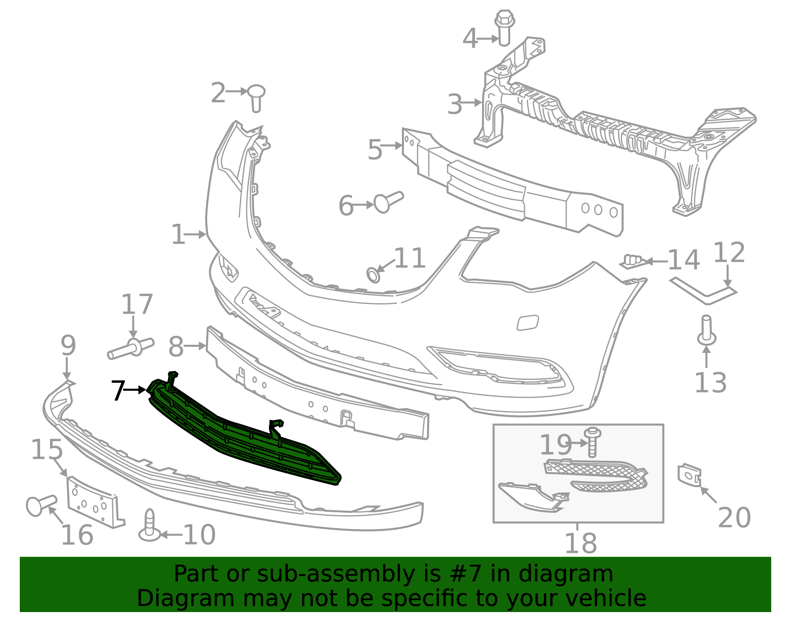 2013-2017 Buick Enclave Anthracite Front Lower Grille 20983400 ...