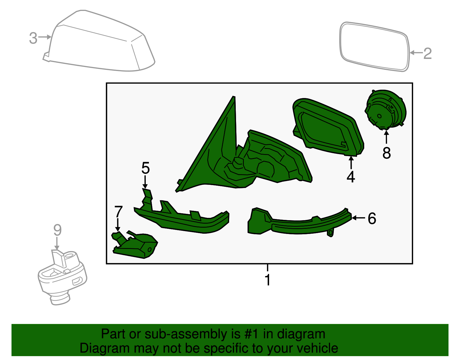 Genuine BMW 51-16-7-308-406 | Mirror Assembly | FREE Shipping on Most ...
