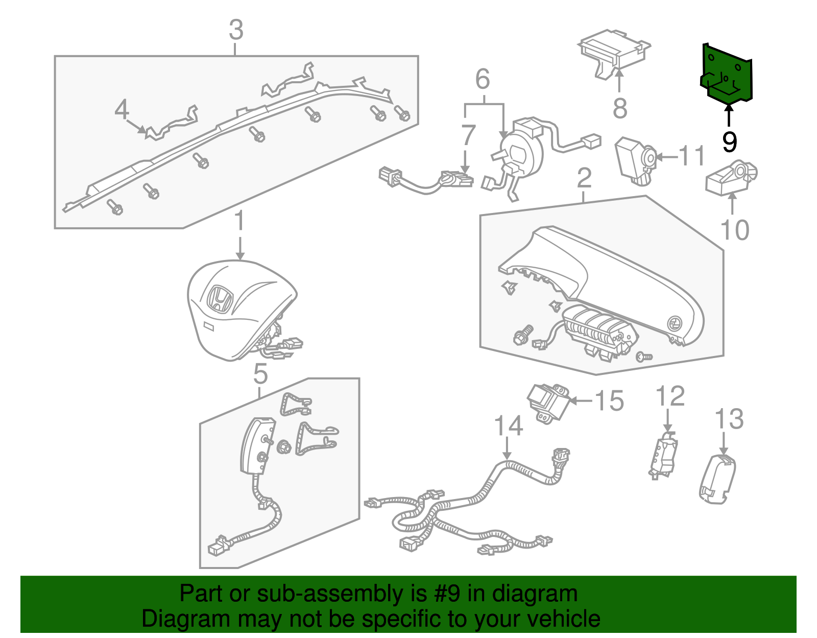 77930-TK6-B12 - 2012-2013 Honda Fit - Sensor Assembly Front Crash | All ...