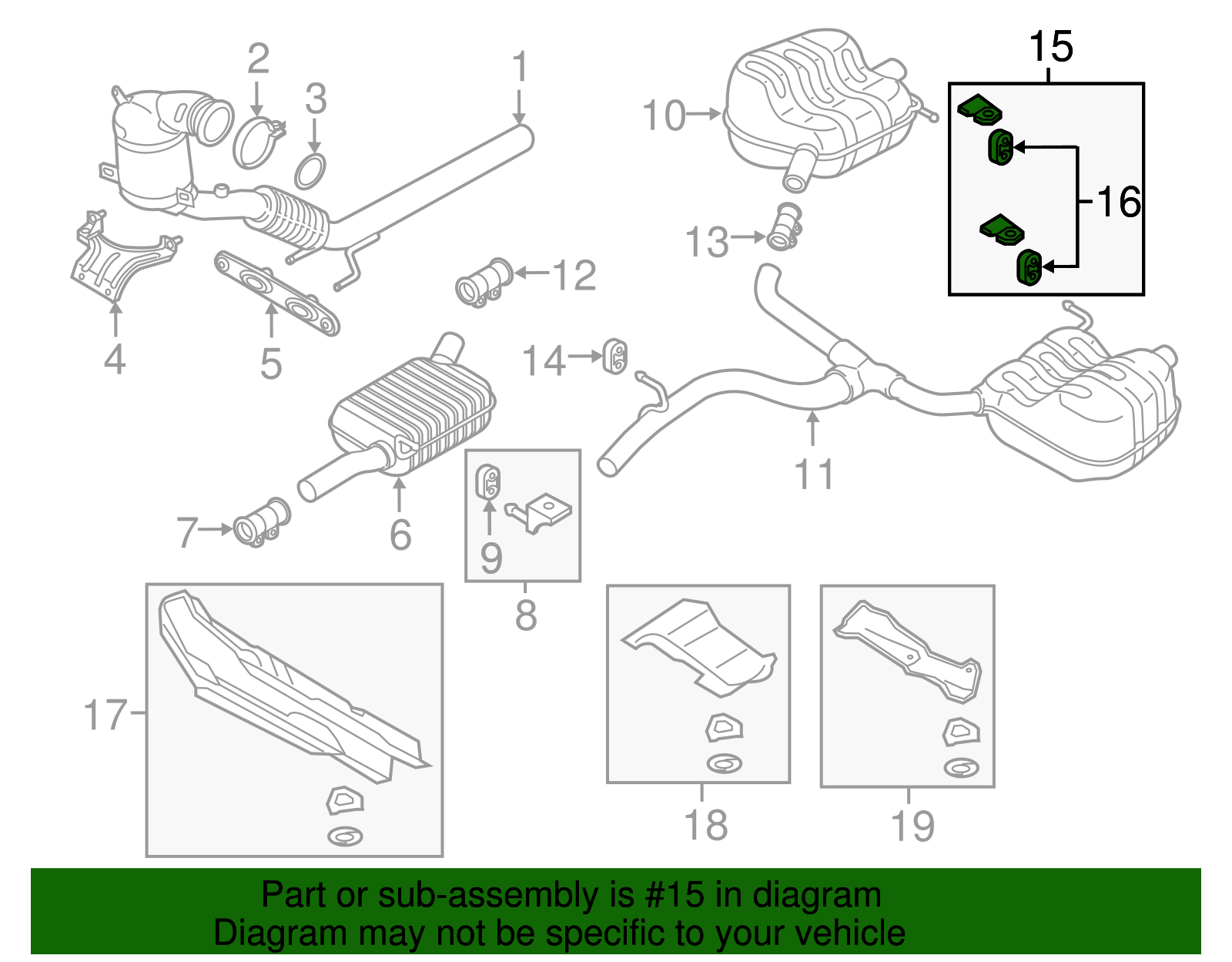 5Q0-253-144-N - Rear Hanger 2015-2021 Volkswagen | Volkswagen Parts Catalog