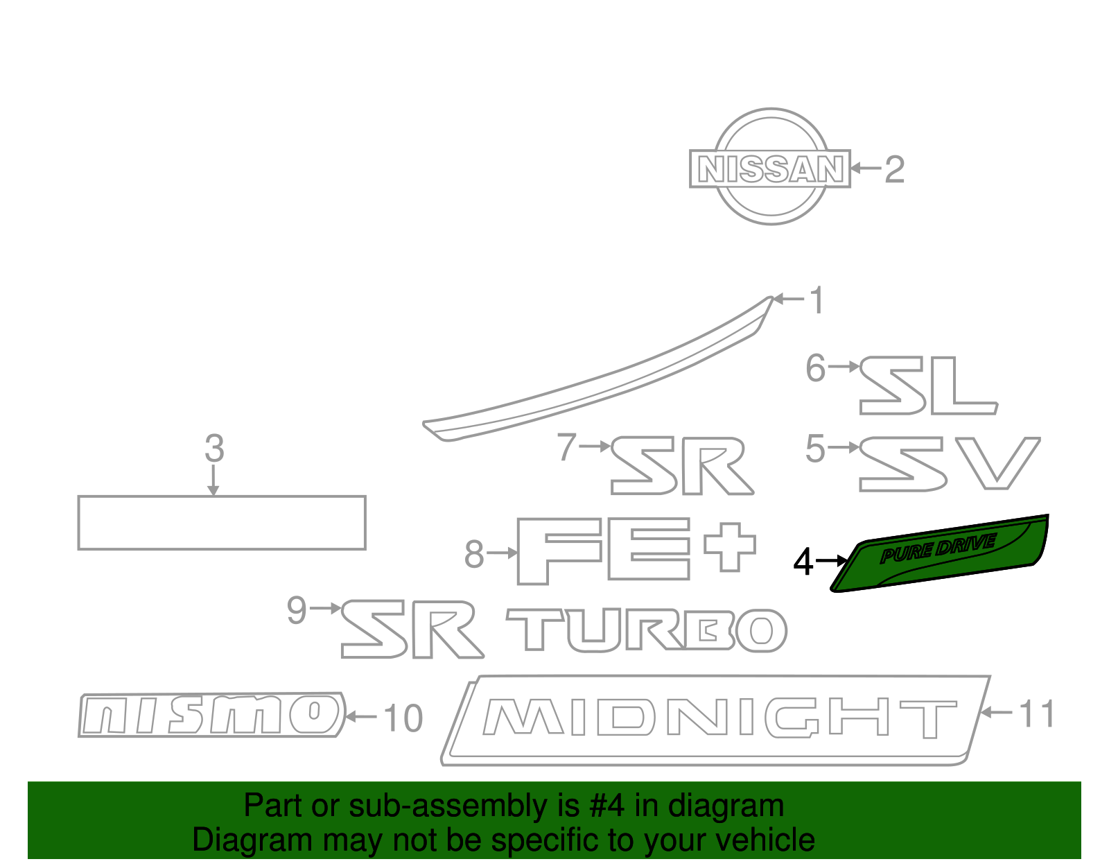 2013-2019 Nissan Emblem Trunk Lid Label Name, Back Door Ornament Back ...