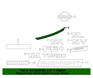 2013-2019 Nissan Sentra License Molding 84810-4AF1A | Scott Evans ...