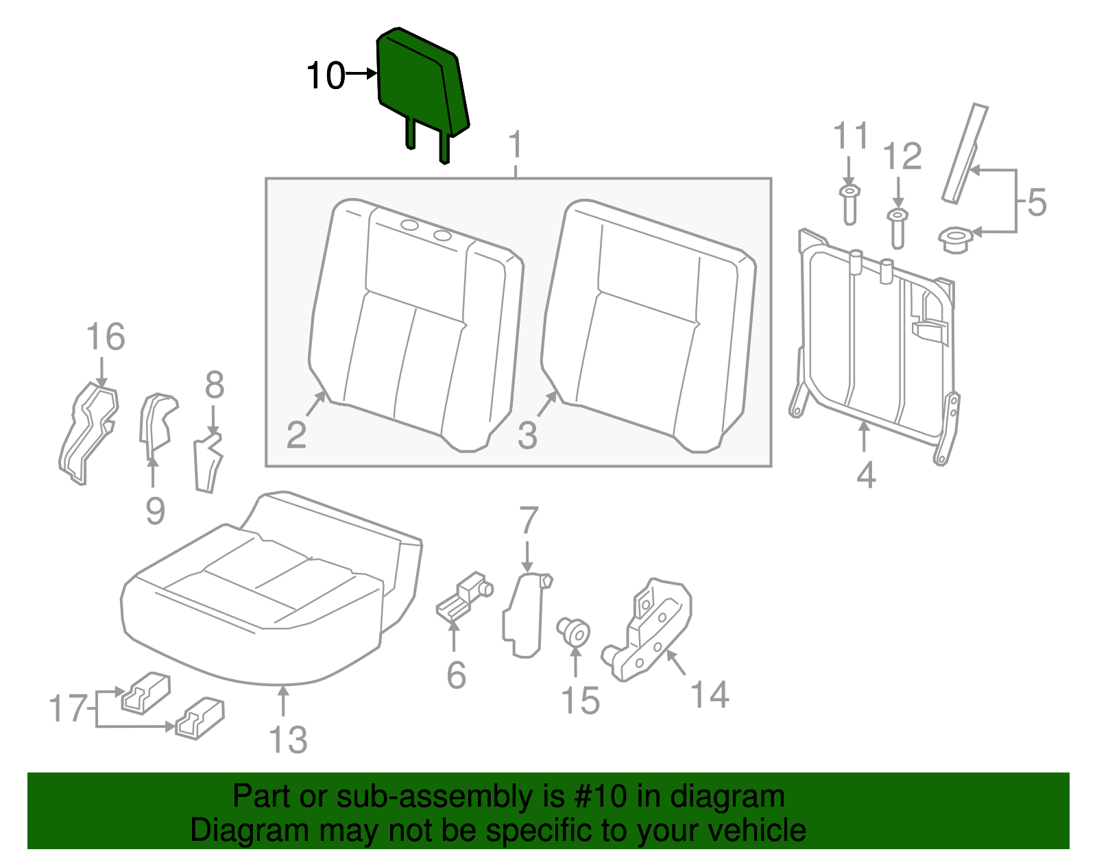2016-2024 Nissan Headrest 86430-EZ59C | Team Nissan Inc.