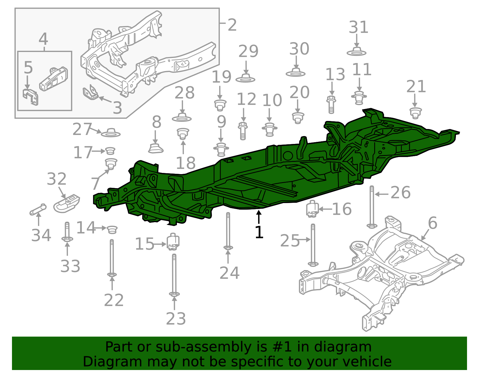 2022-2024 Ford Frame Assembly NL1Z-5005-F | TascaParts.com
