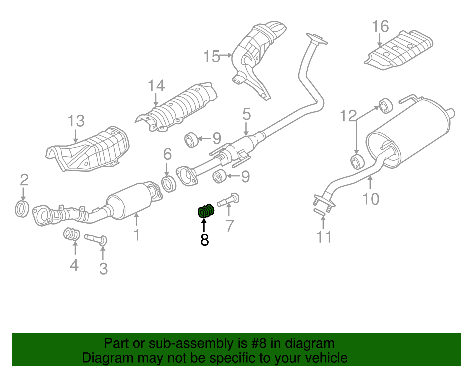 2010-2025 Nissan Exhaust Manifold Bolt And Spring 20074-3UB0A | Nissan ...
