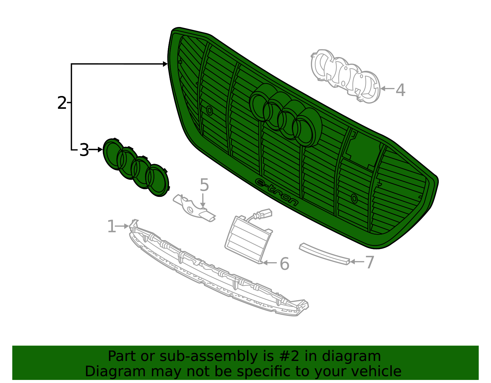 2019-2023 Audi Grille 4KE-853-651-T94 | Audi USA Parts