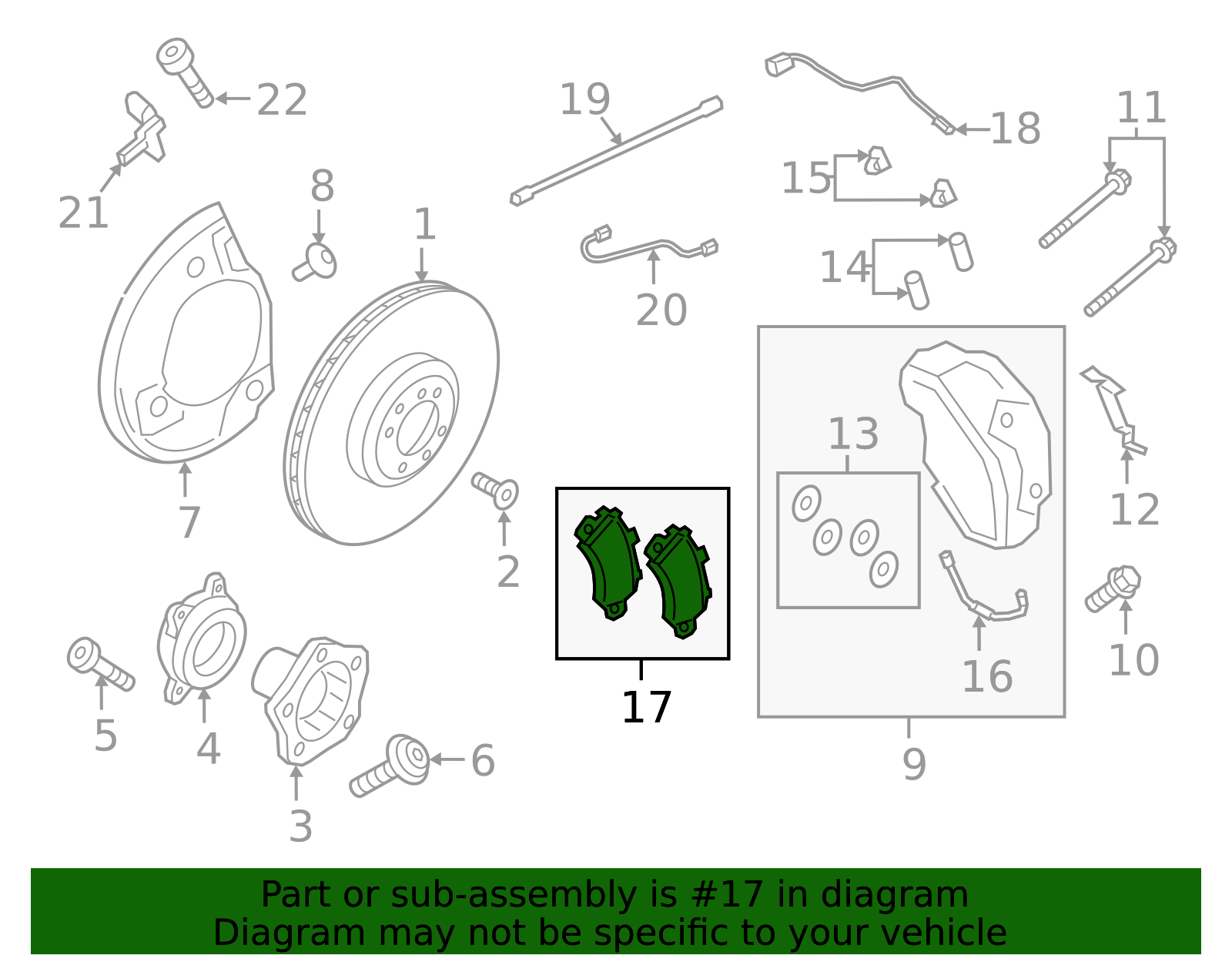 9Y0-698-151-AN - 1 Set Of Brake Pads Front 2019-2024 Porsche Cayenne ...