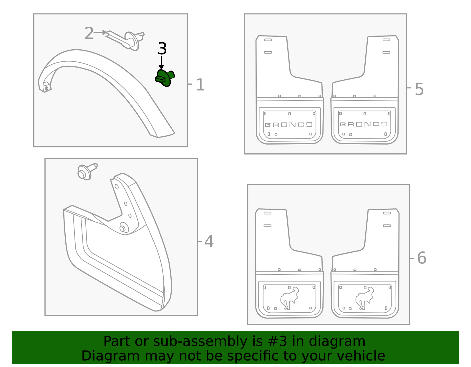 W721072-S300 - Wheel Opening Molding Clip 2021-2025 Ford Bronco | Ford ...