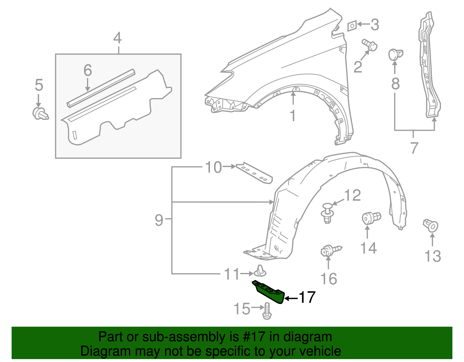 2015-2018 Toyota RAV4 Splash Shield 53895-0R050 | Toyota Parts Center
