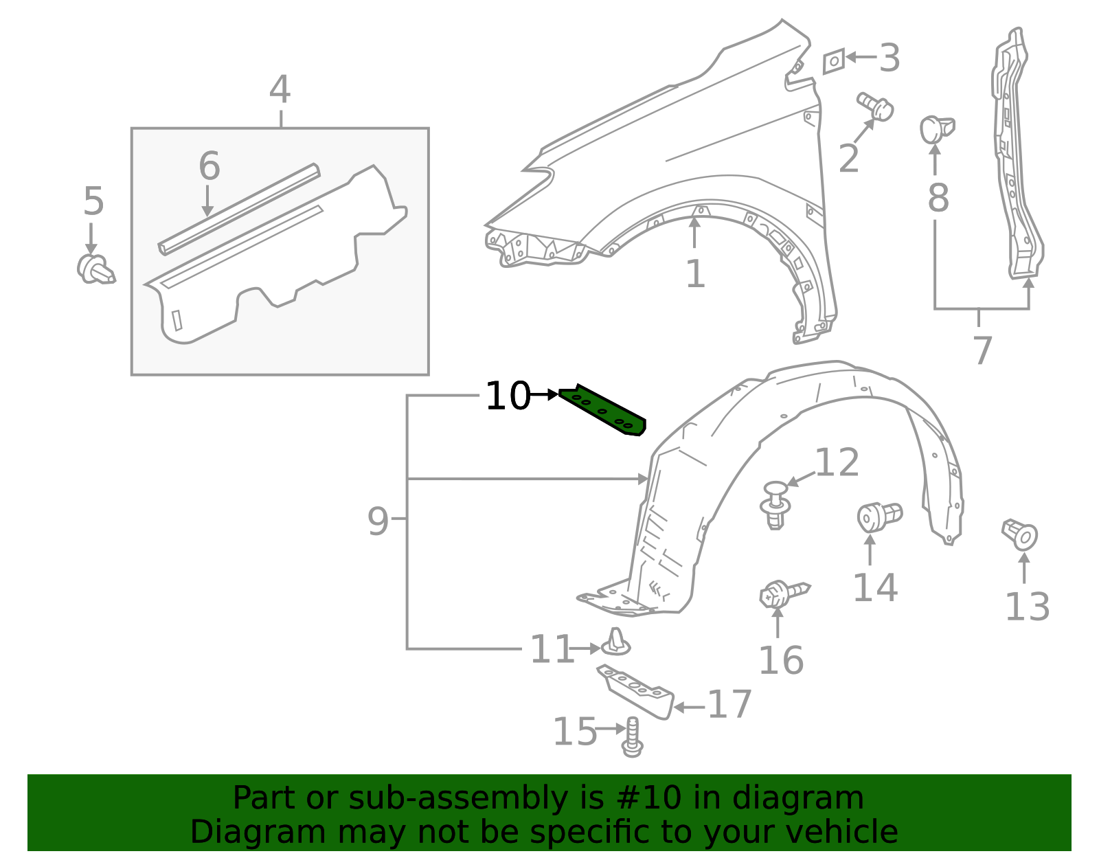 2013-2018 Toyota RAV4 Fender Liner Retainer 53879-42020 | MotorMotor