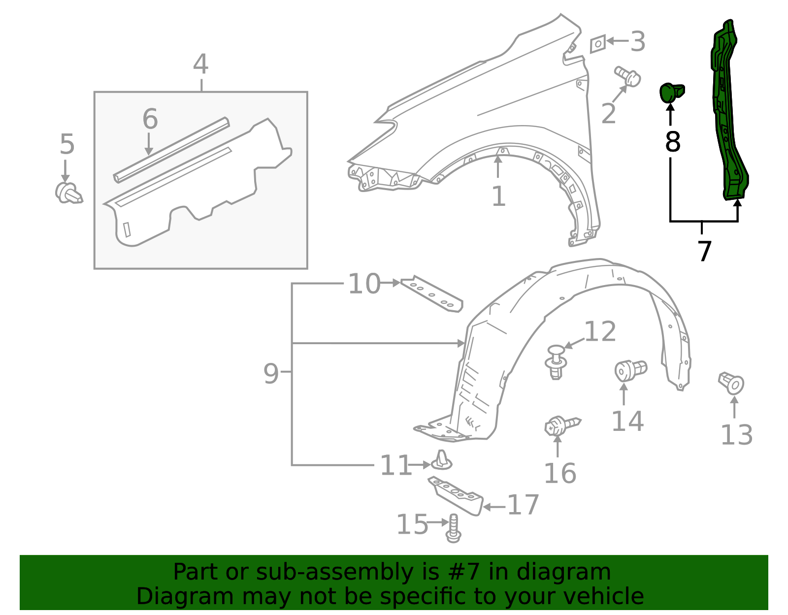 Fender Filler Panel 53828-0R030 | Toyota Parts Center