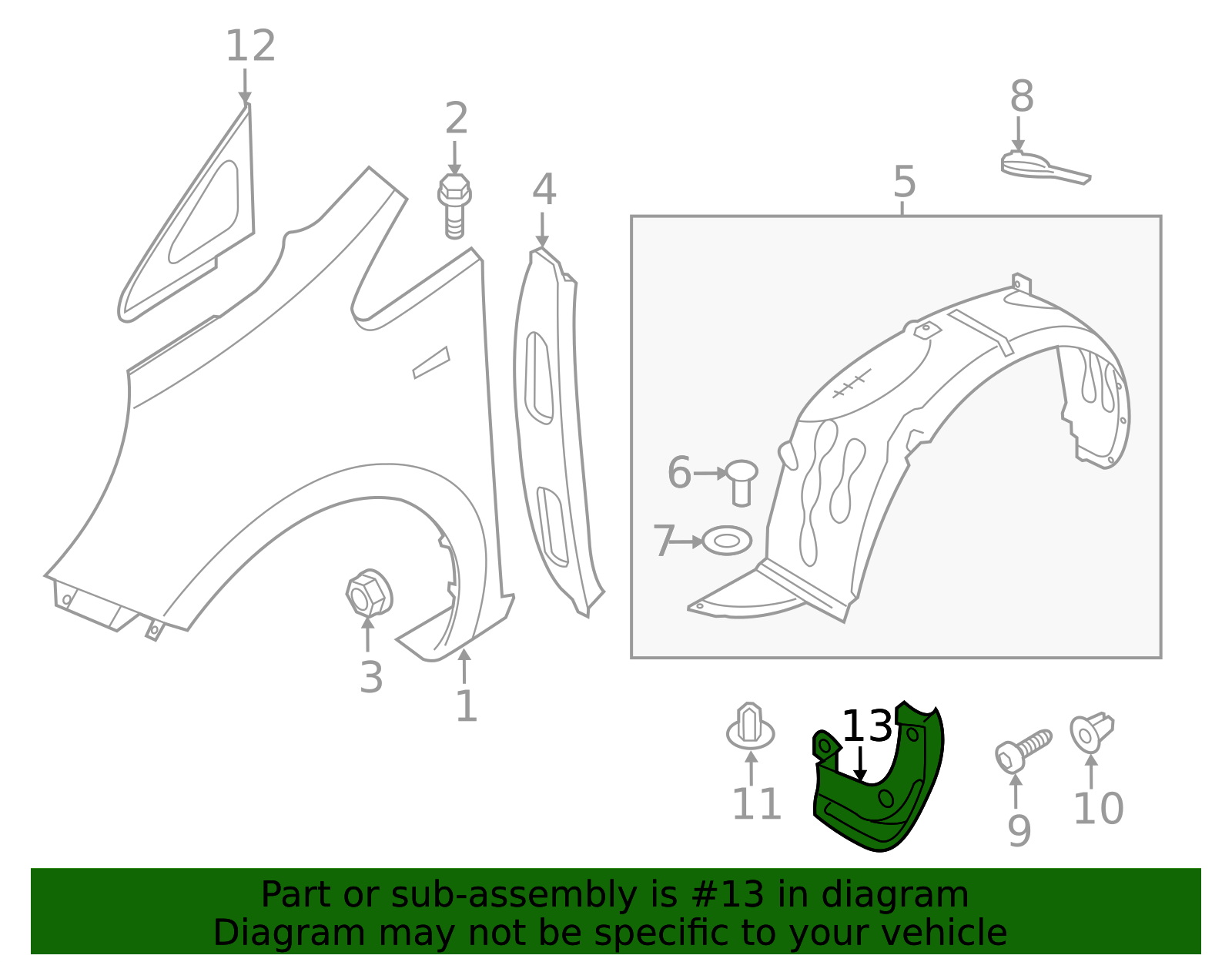 2012-2017 Kia Rio Mud Shield - Passenger Side (RH) 86834-1W200 ...