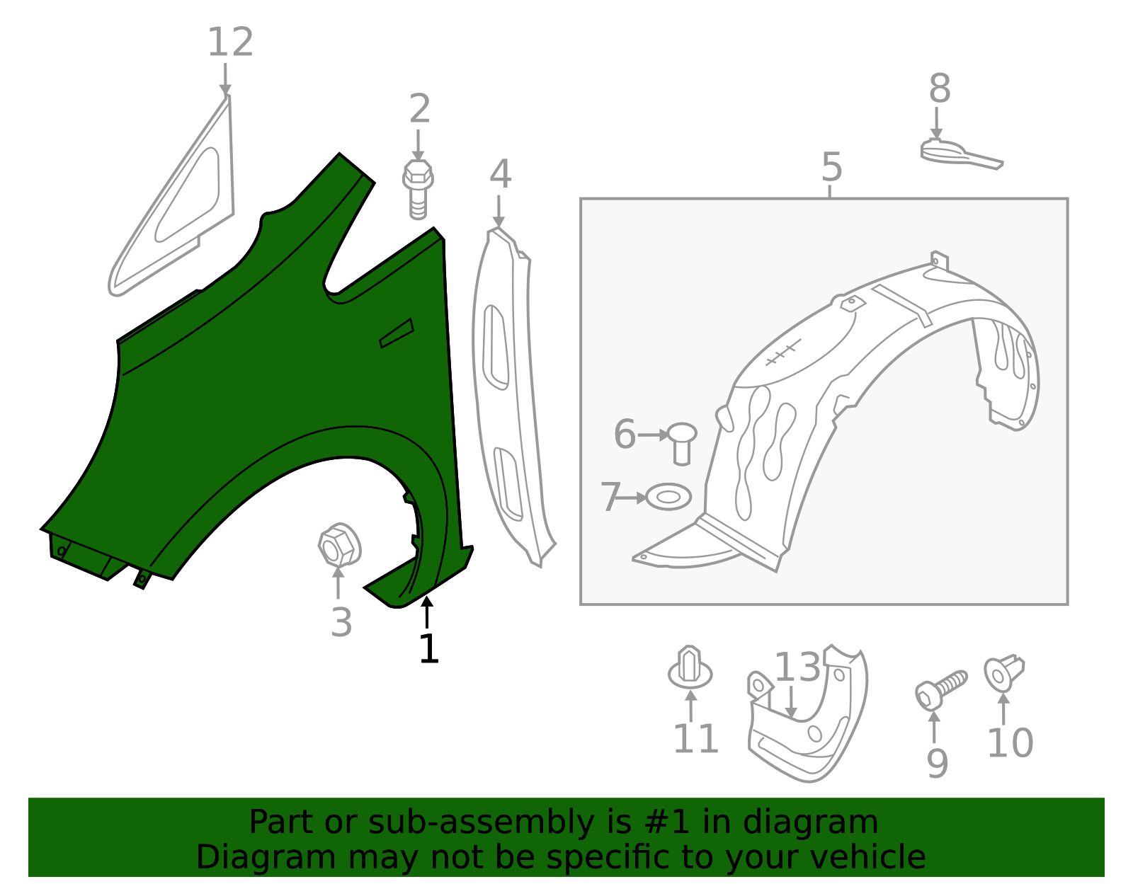 2012-2017 Kia Rio Fender 66321-1W100 | OEM Parts Online