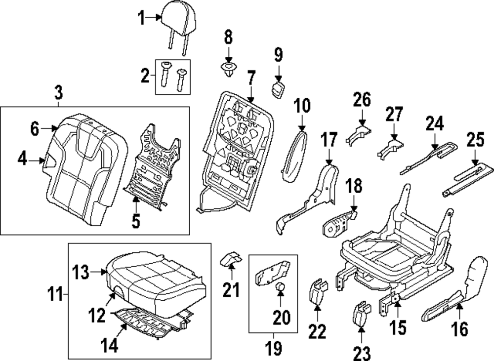 89200-S9640XPB - Cushion Assembly 2023-2025 Kia Telluride | Kia.Parts Store