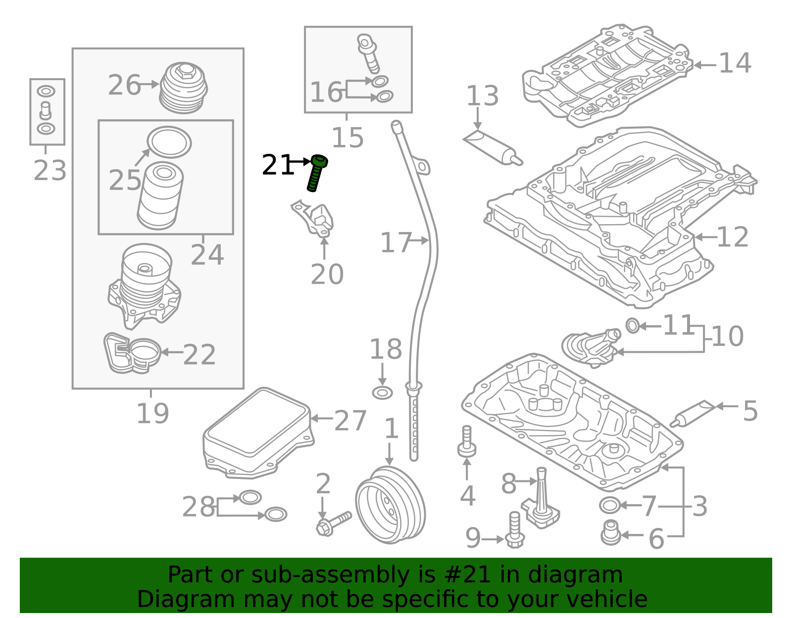 2007-2025 Audi Oil Filter Housing Screw N-104-707-03 | Audi OEM Parts ...