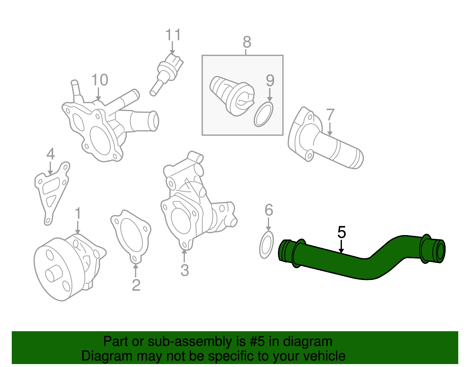 2013-2020 Nissan Water Inlet Pipe 13048-3TA0A | Nissan Parts Plus
